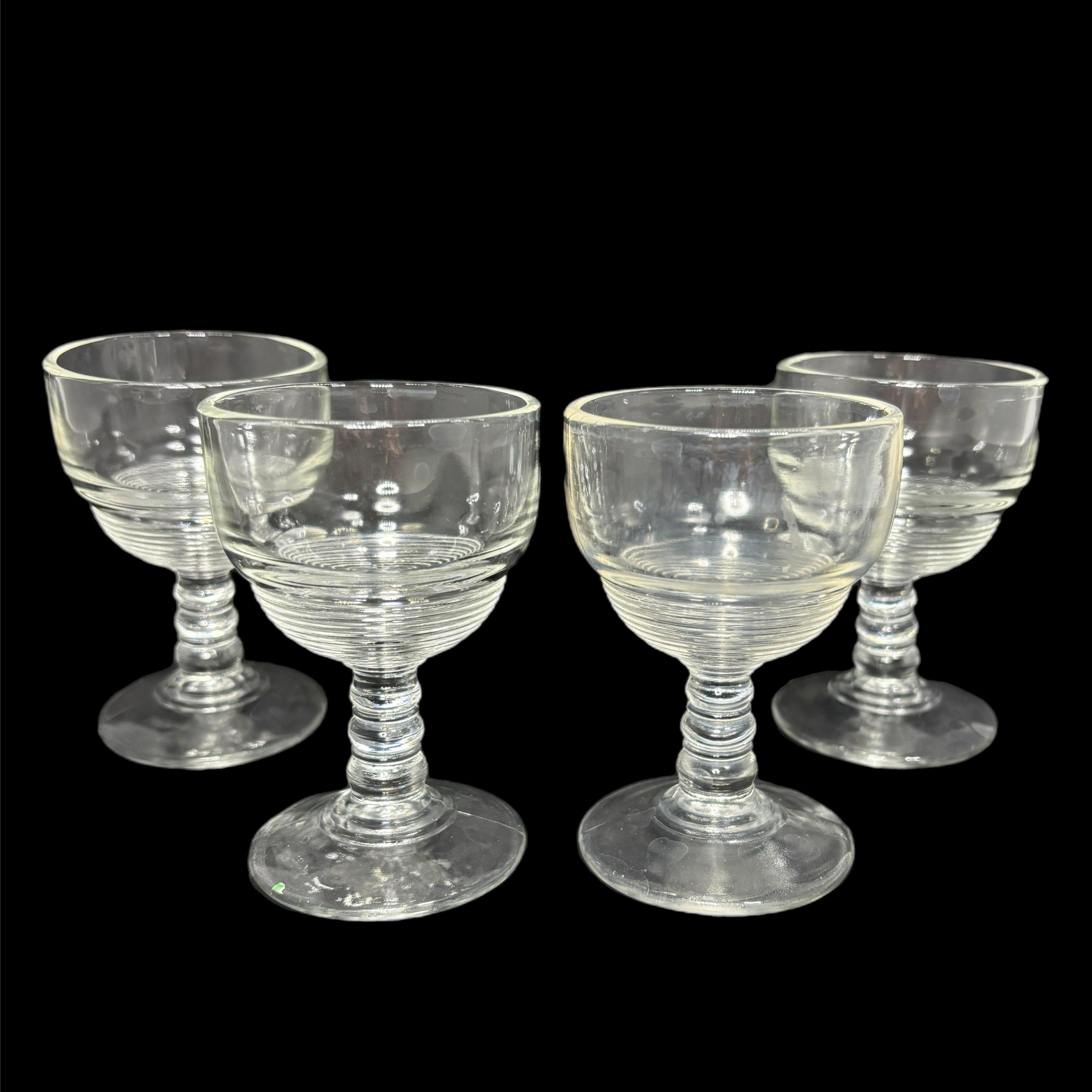 Anchor Hocking Manhattan Art Deco Cordial Sherry Wine Glass 4 Set ...