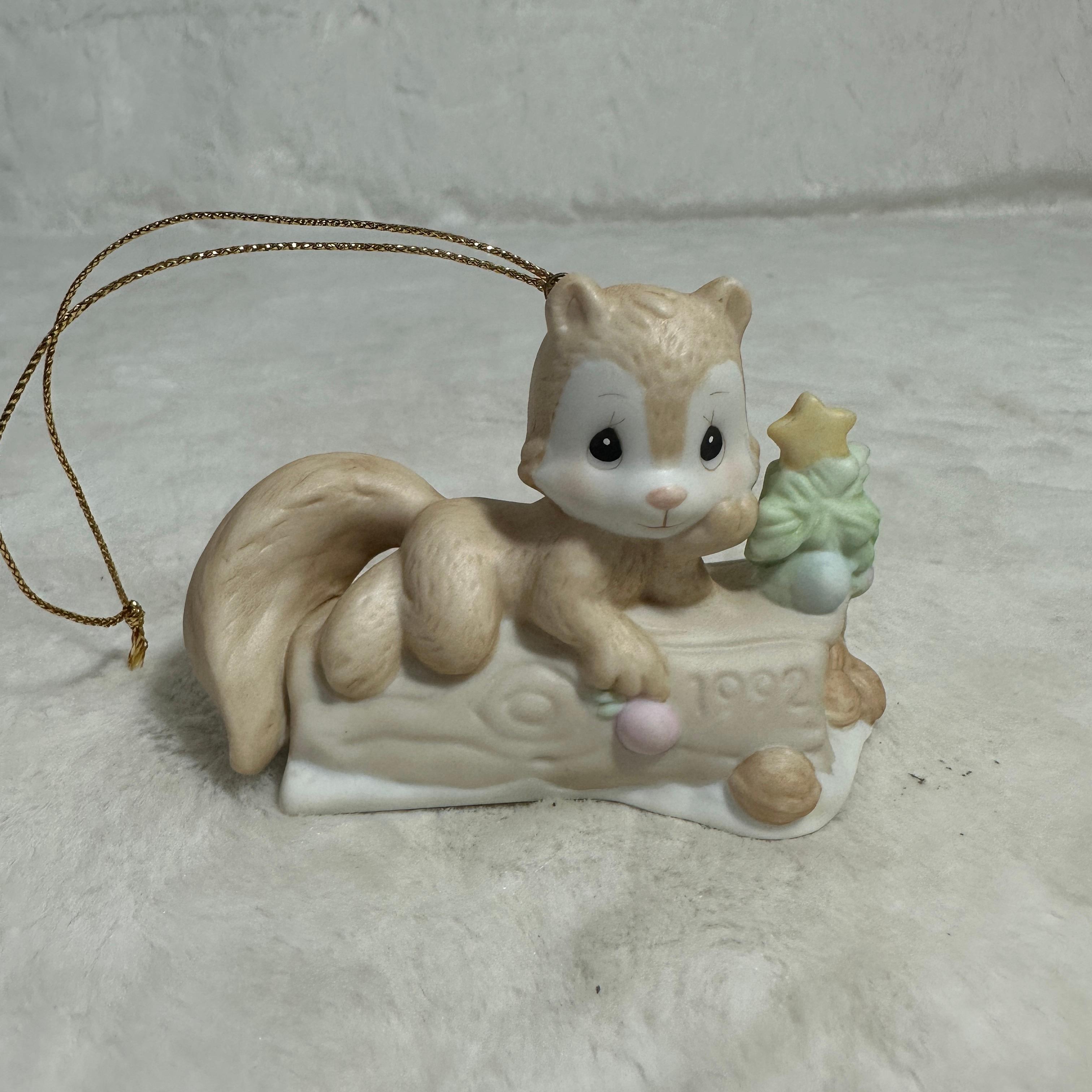 Vintage Precious Moments Ornament 'I'm Nuts About You' Dated 1992 Squirrel