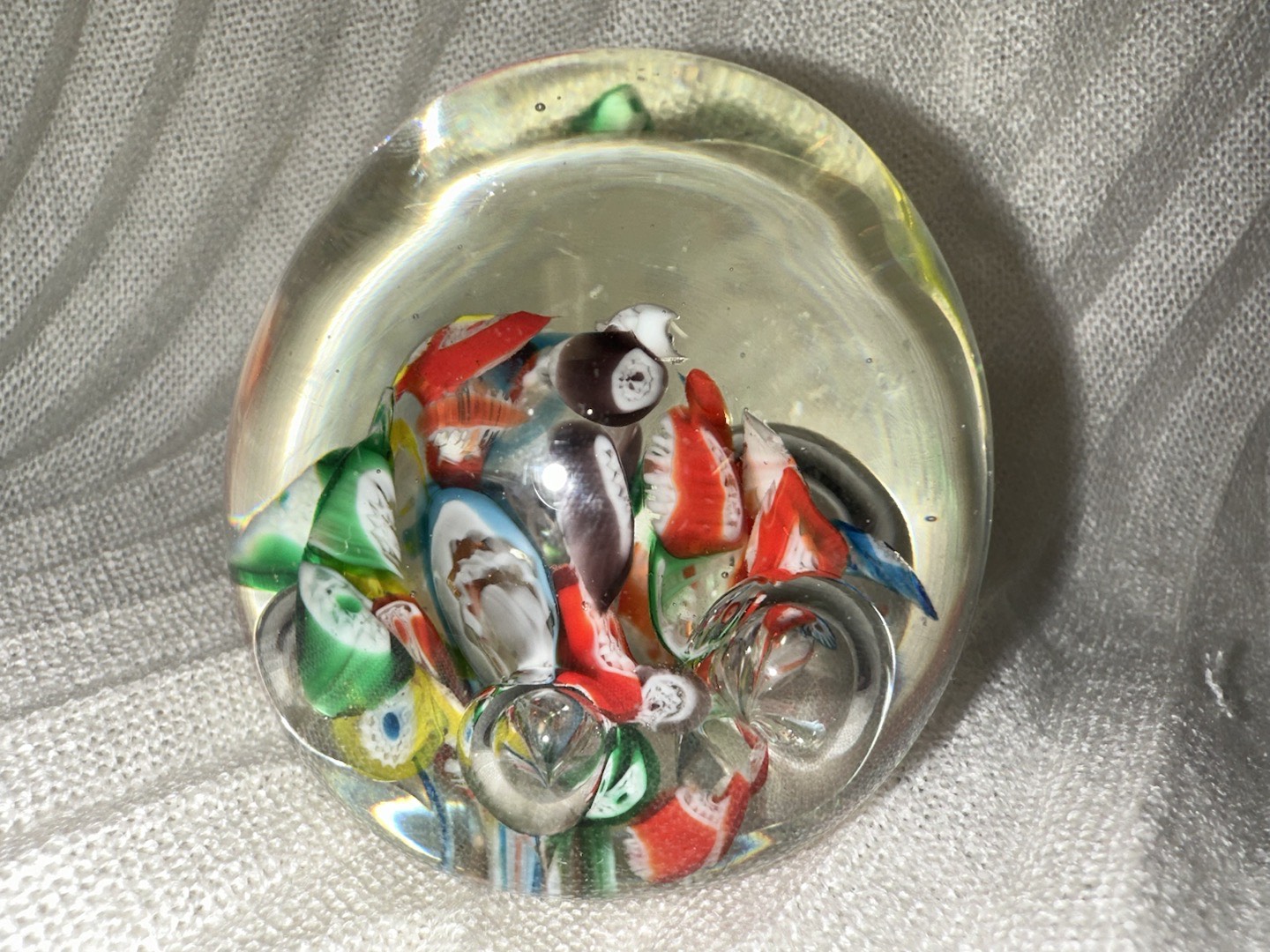Vintage Italian Ribbon Paperweight, Millefiori 2 3/4" Paperweight ...