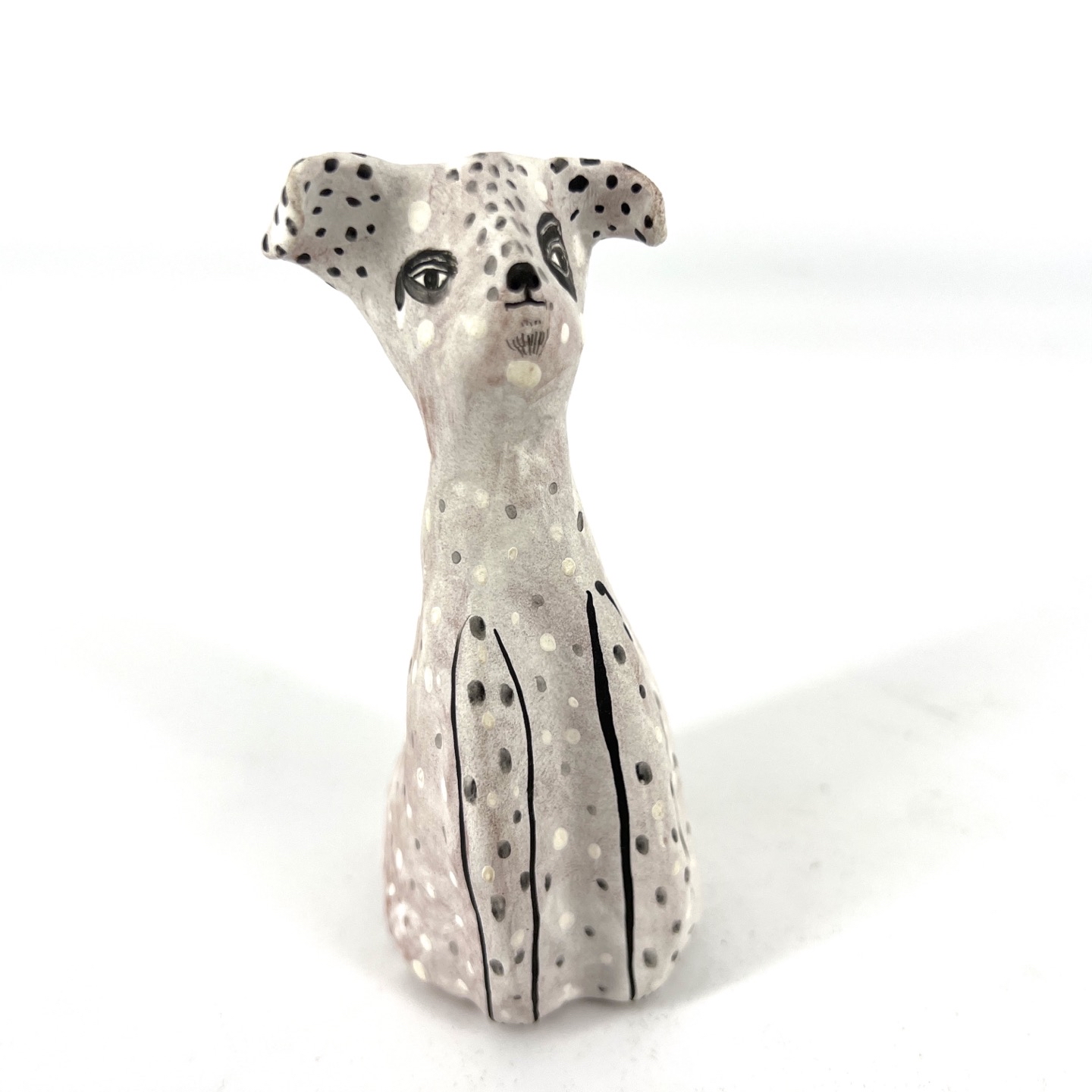 Jenny Mendes Pottery Spotted Dog Figurine