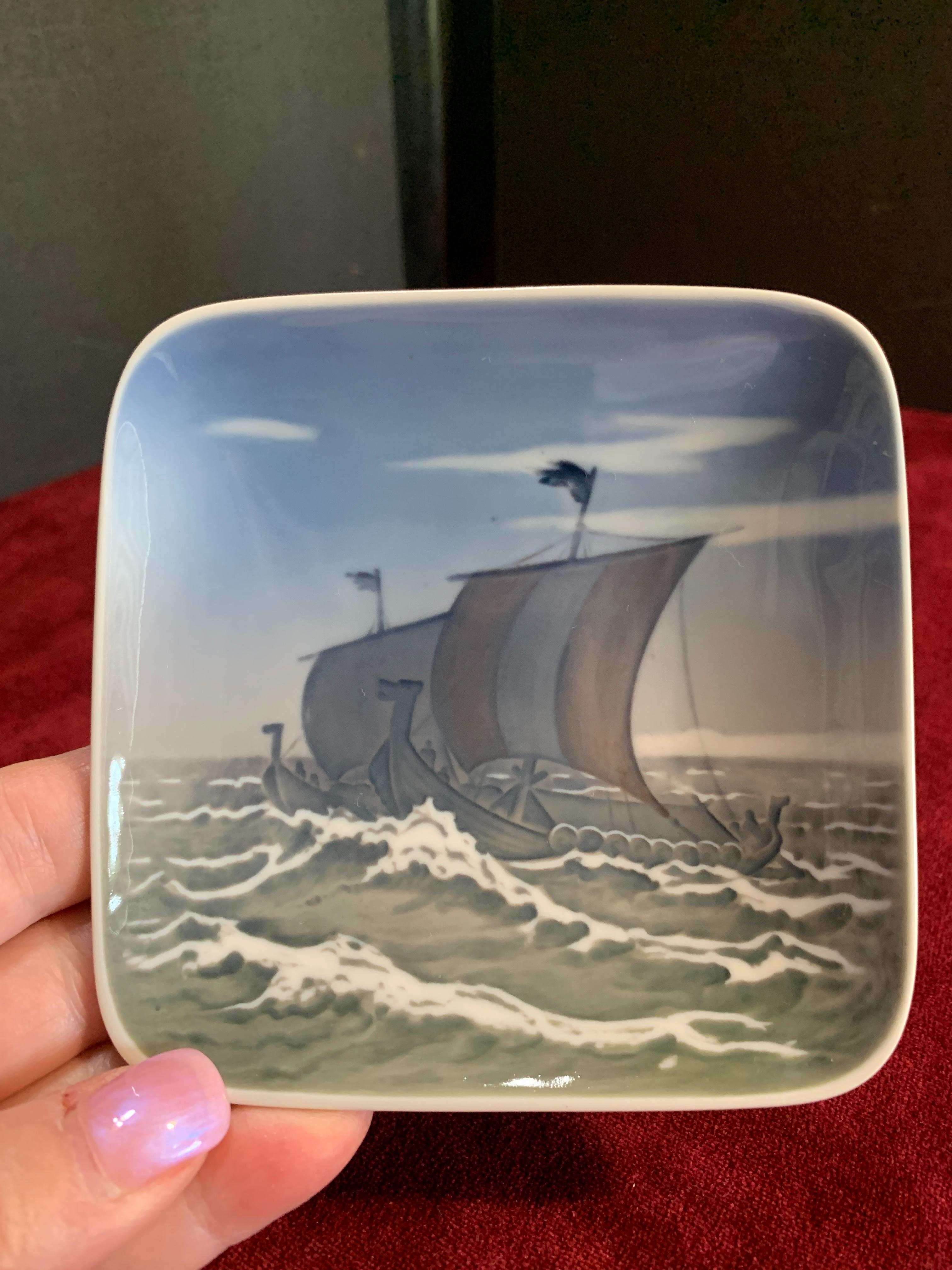 Royal Copenhagen Viking Ship Trinket Dish