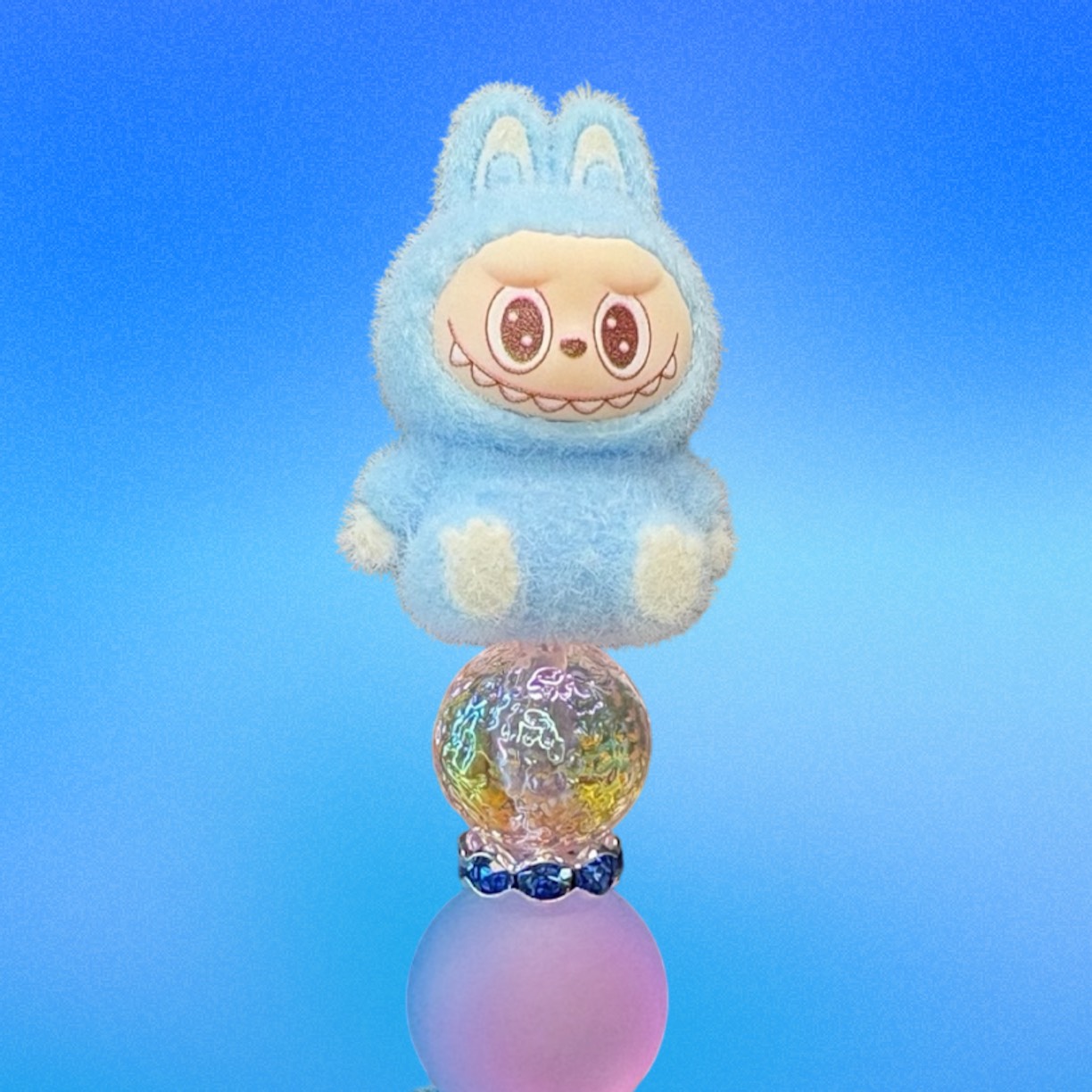 🌌 Ice Pop Sparkle Labubu — Blue Beaded Pen Exclusive: Made To Bead 1/1 ...