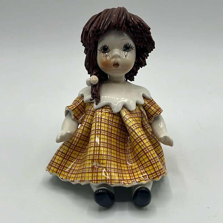 Zampiva Pottery Baby Girl Spaghetti Hair Made In Italy