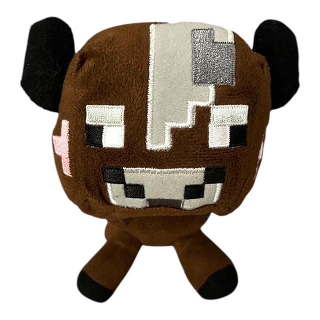 2014 Minecraft Brown & Black Cow Plush - 5" Soft Toy - Jinx Mojang