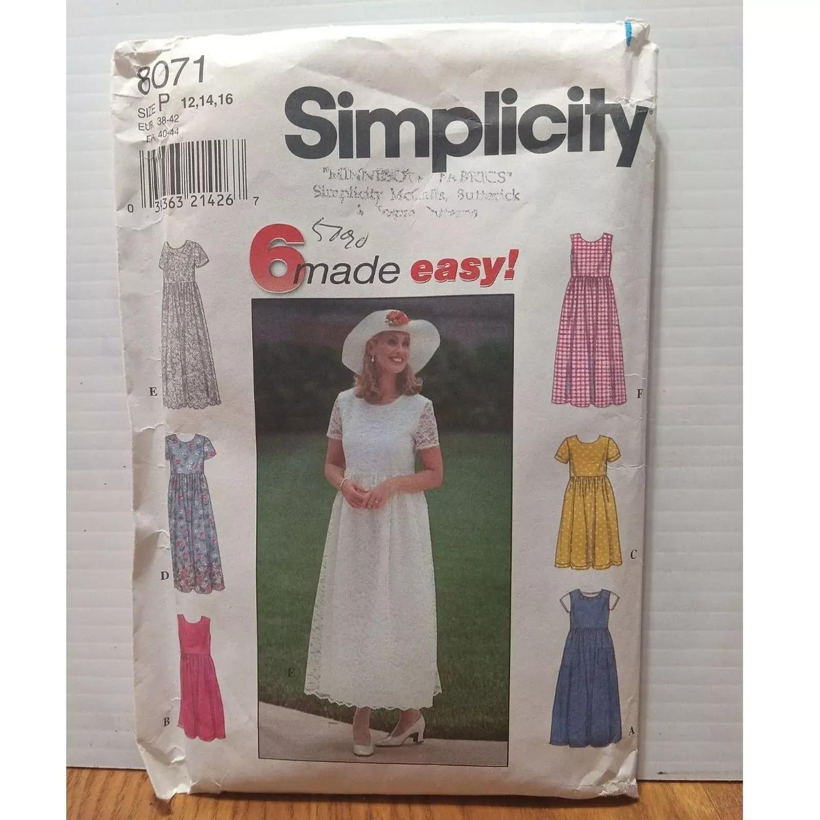 Simplicity Sewing Pattern Maxi Twirl Modest Dress 8071 Women P 12 14 16 ...