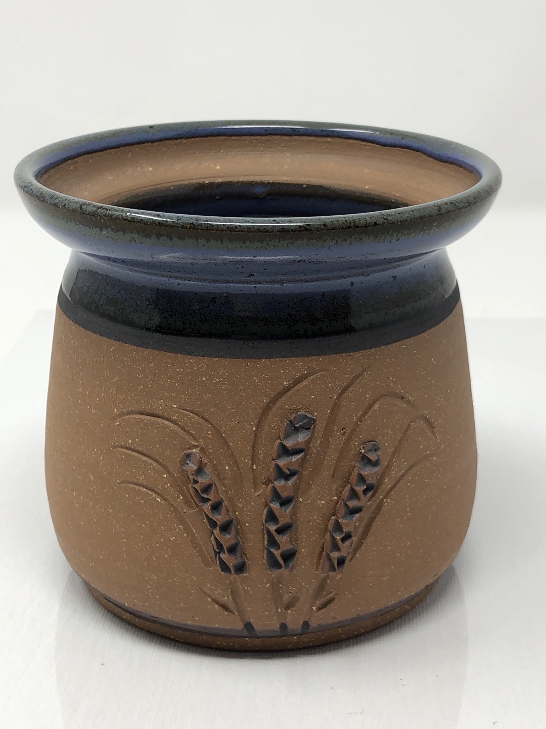 Steve Ashley Stoneware Pottery Kansas Wheat 4" Vase Signed