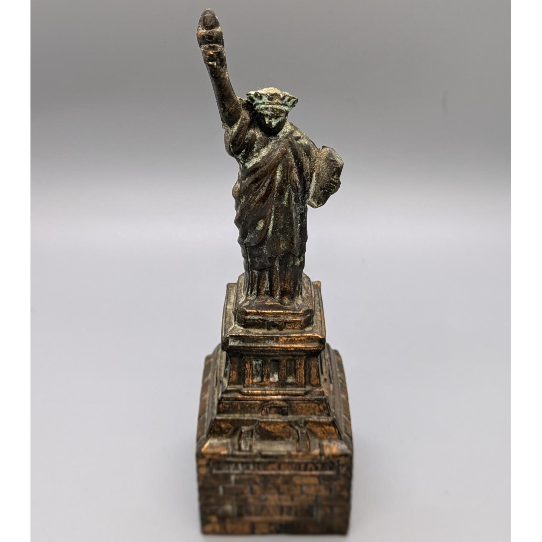 Vintage Copper Statue Of Liberty Coin Bank