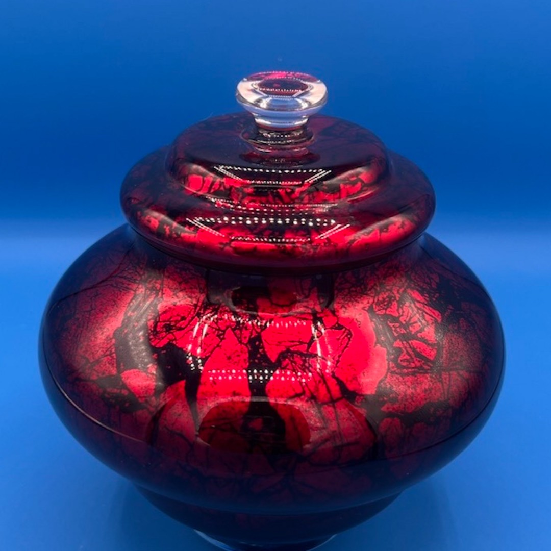 Vintage Mercury Hand Blown Glass Jar Made In Italy