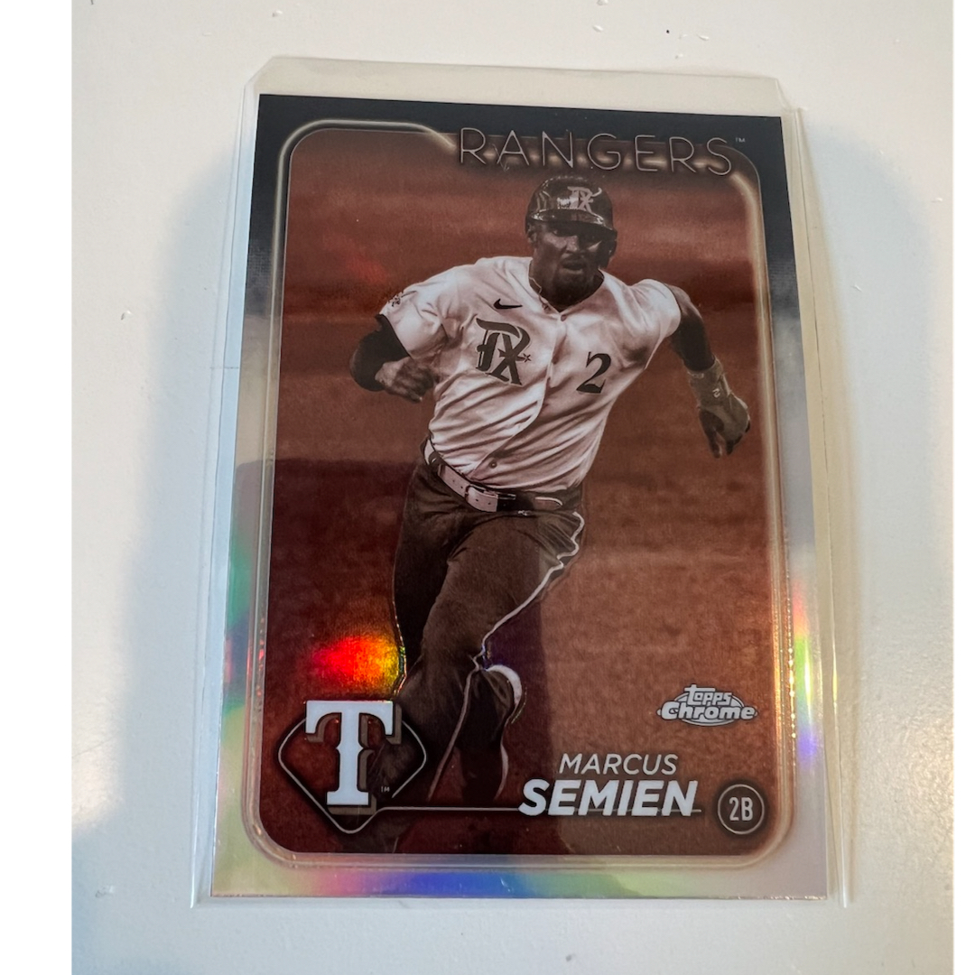 Marcus Semien Chrome Sepia Refractor Texas Rangers