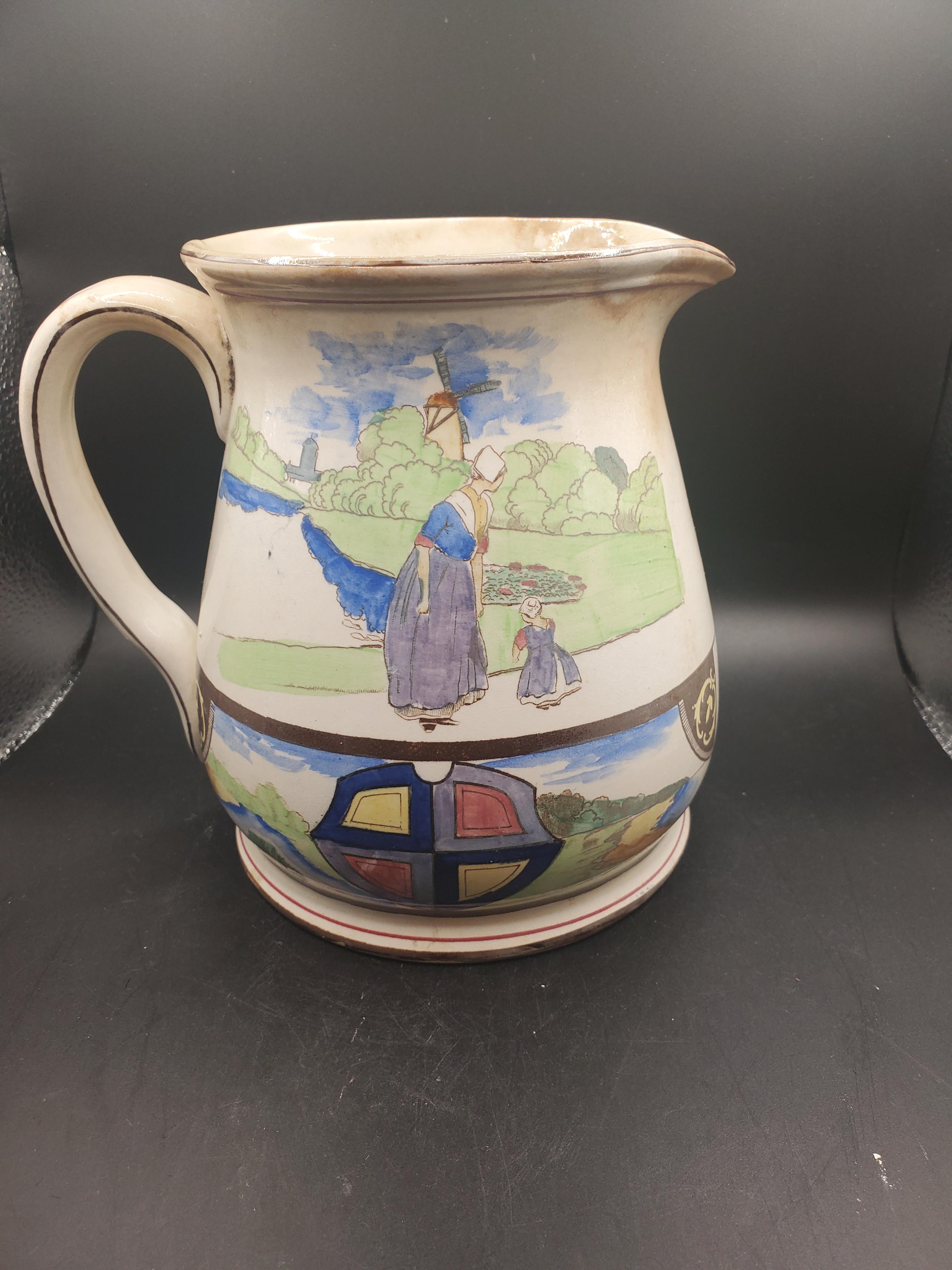 Antique 1906 Buffalo Pottery Pitcher