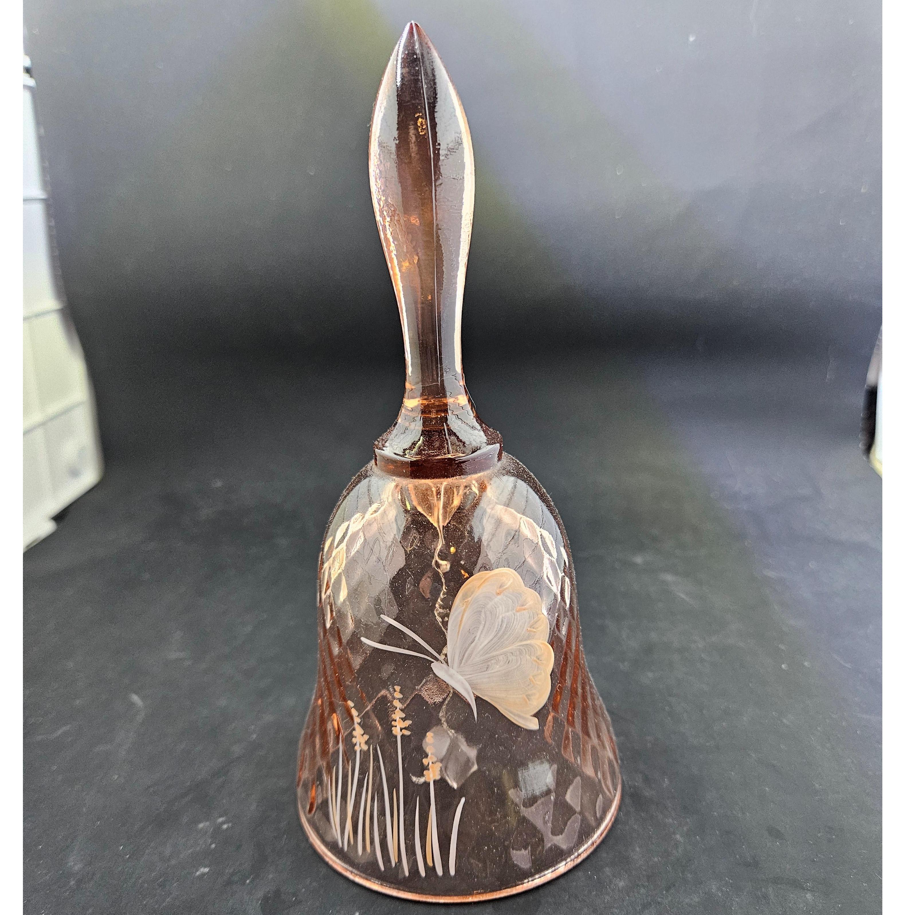 Fenton Pink Diamond Optics Handpainted Bell-Signed