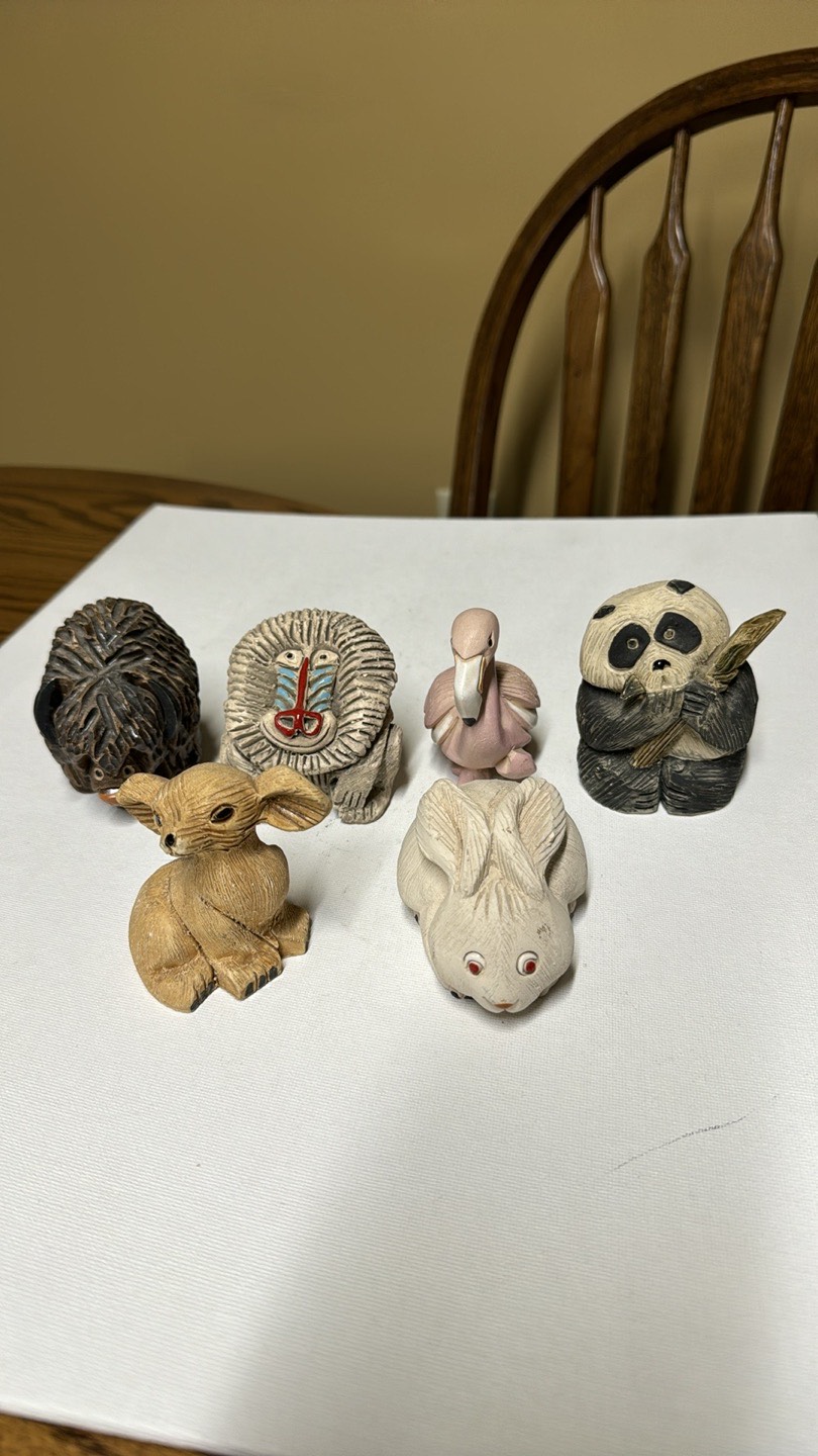 Artesania Rinconada Baboon, Panda, Flamingo, Bison, Rabbit, Chihuahua ...