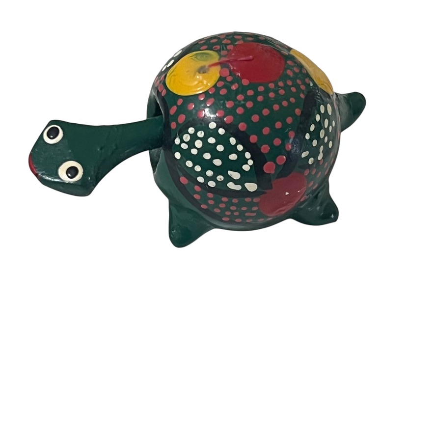 #01 - Loose Neck Collection Bobbing Head Handpainted Wood Turtle Green ...