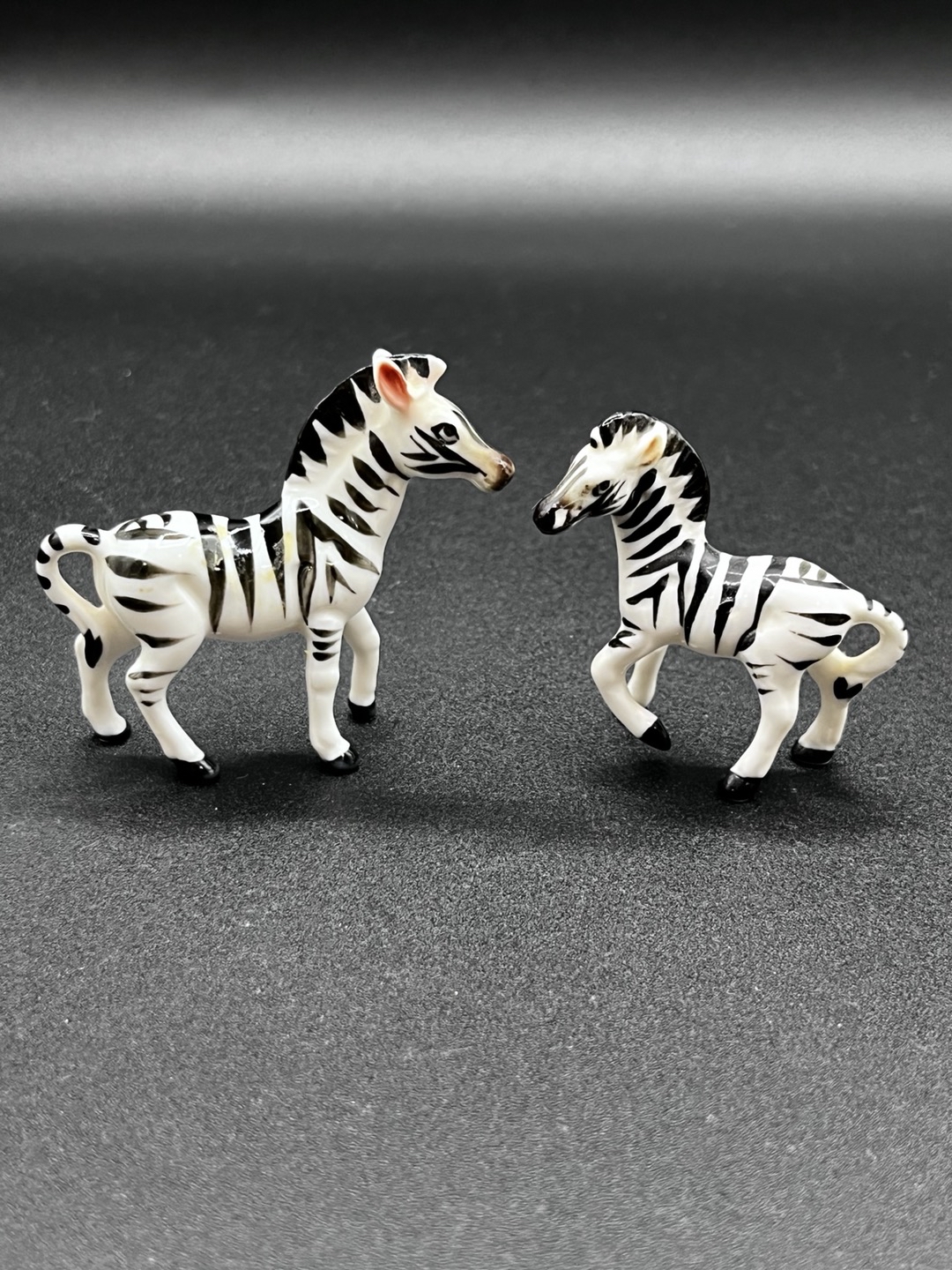 Pair Of Miniature Bone China Zebras 🦓