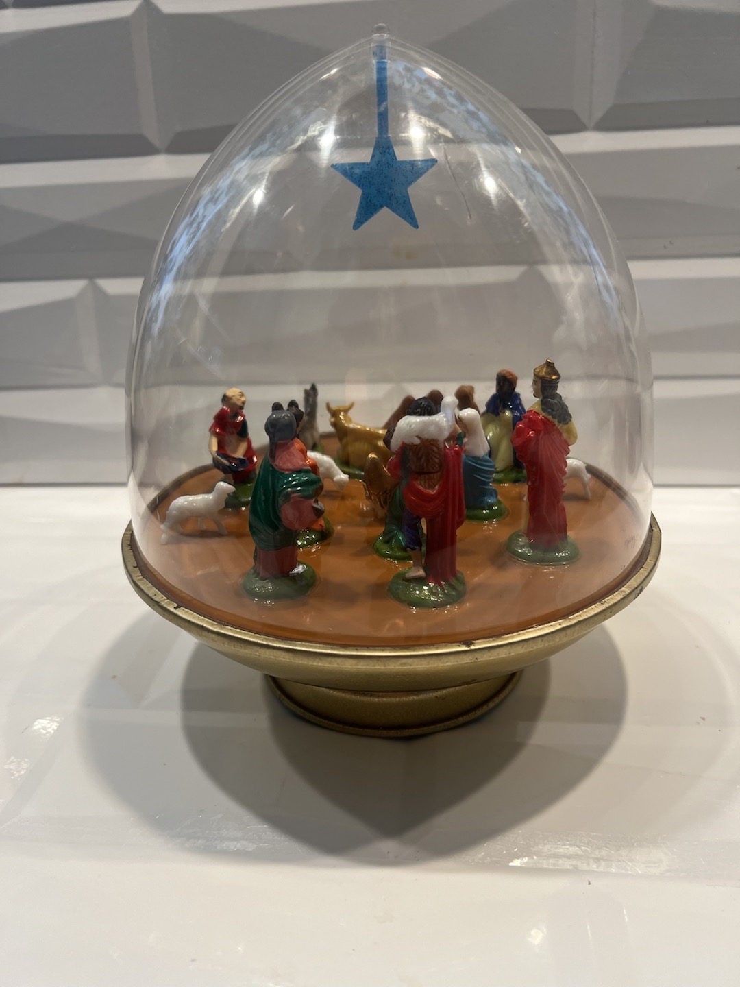 Vtg Ohio Art Revolving Musical Nativity Scene