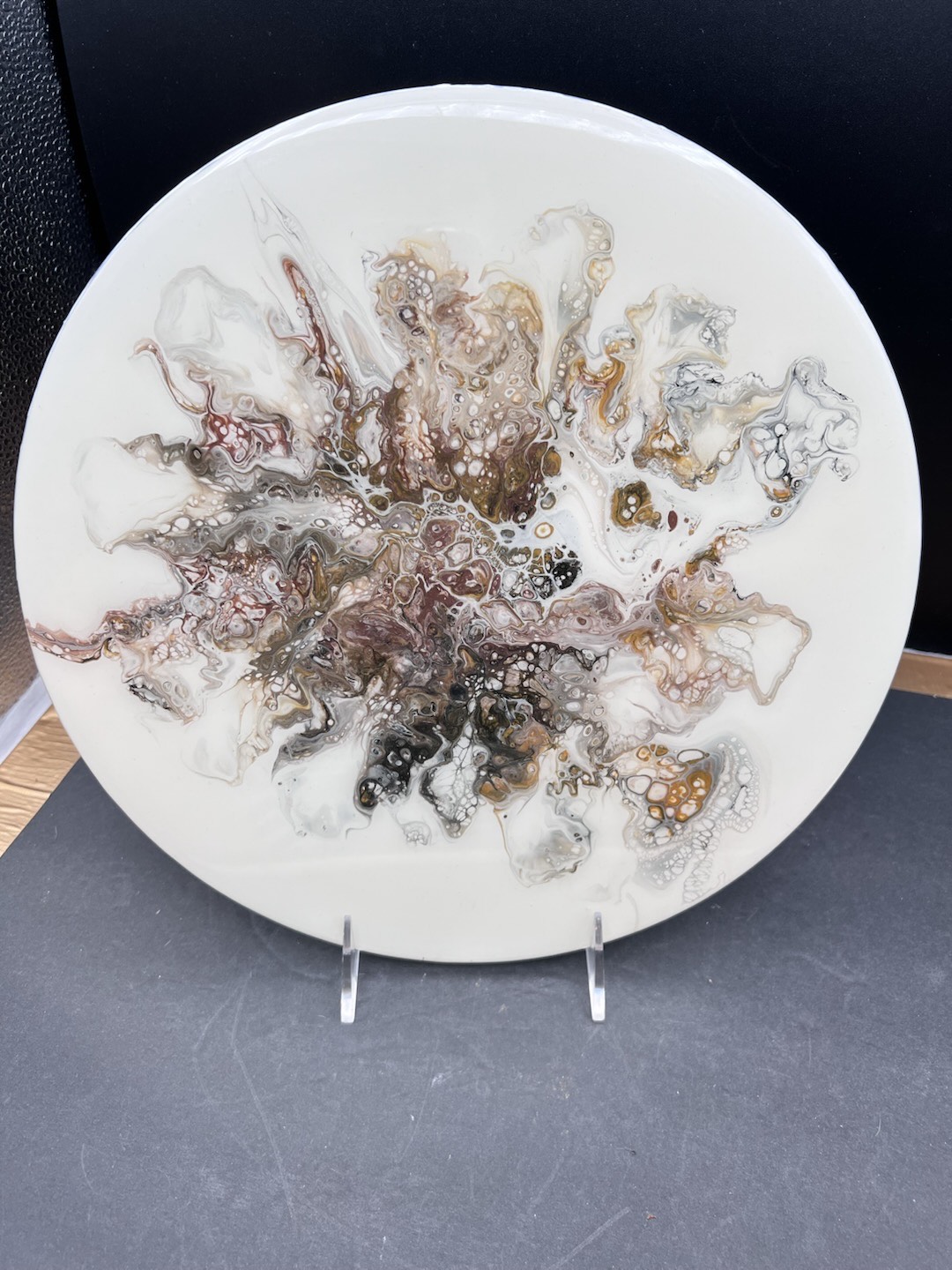 Original Artwork Acrylic Pour On 33 Record Resin Sealed. Earthy ...