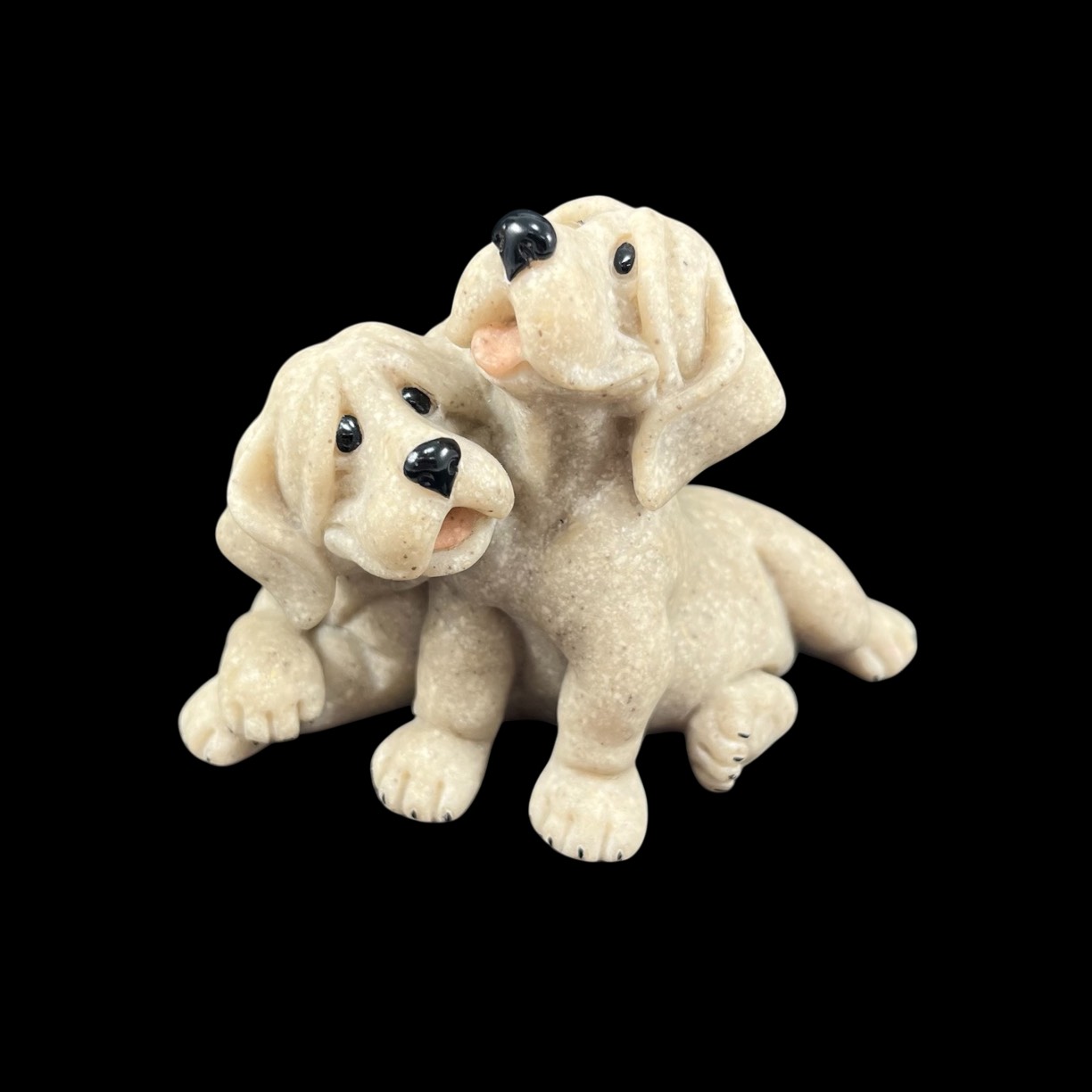 Quarry Critters Pebble & Patch Puppy Hound Dogs Figurine Second Nature 2001