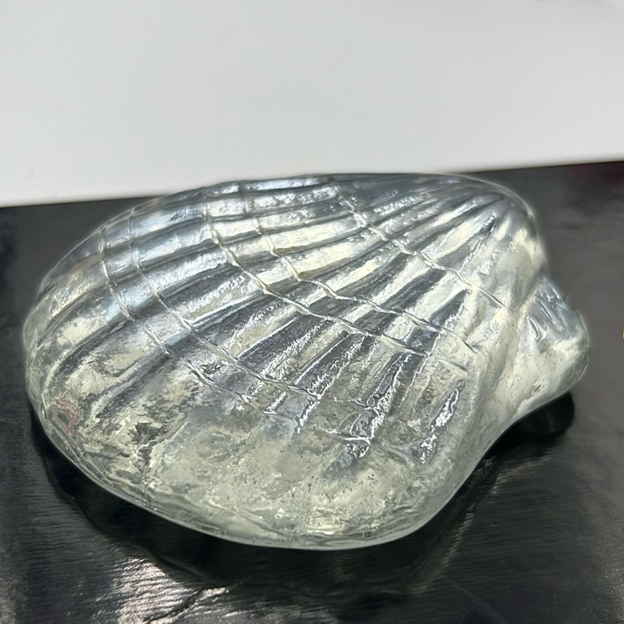 Hand Blown Sea Shell Paperweight 3.5” x 3.5” x 1”