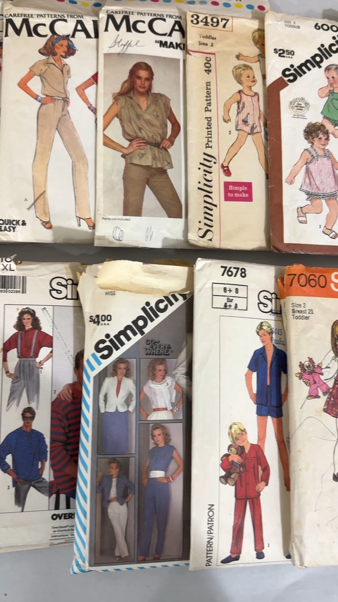 Sewing Patterns Pre-cut - Lot Of 24 Patterns - Lot B