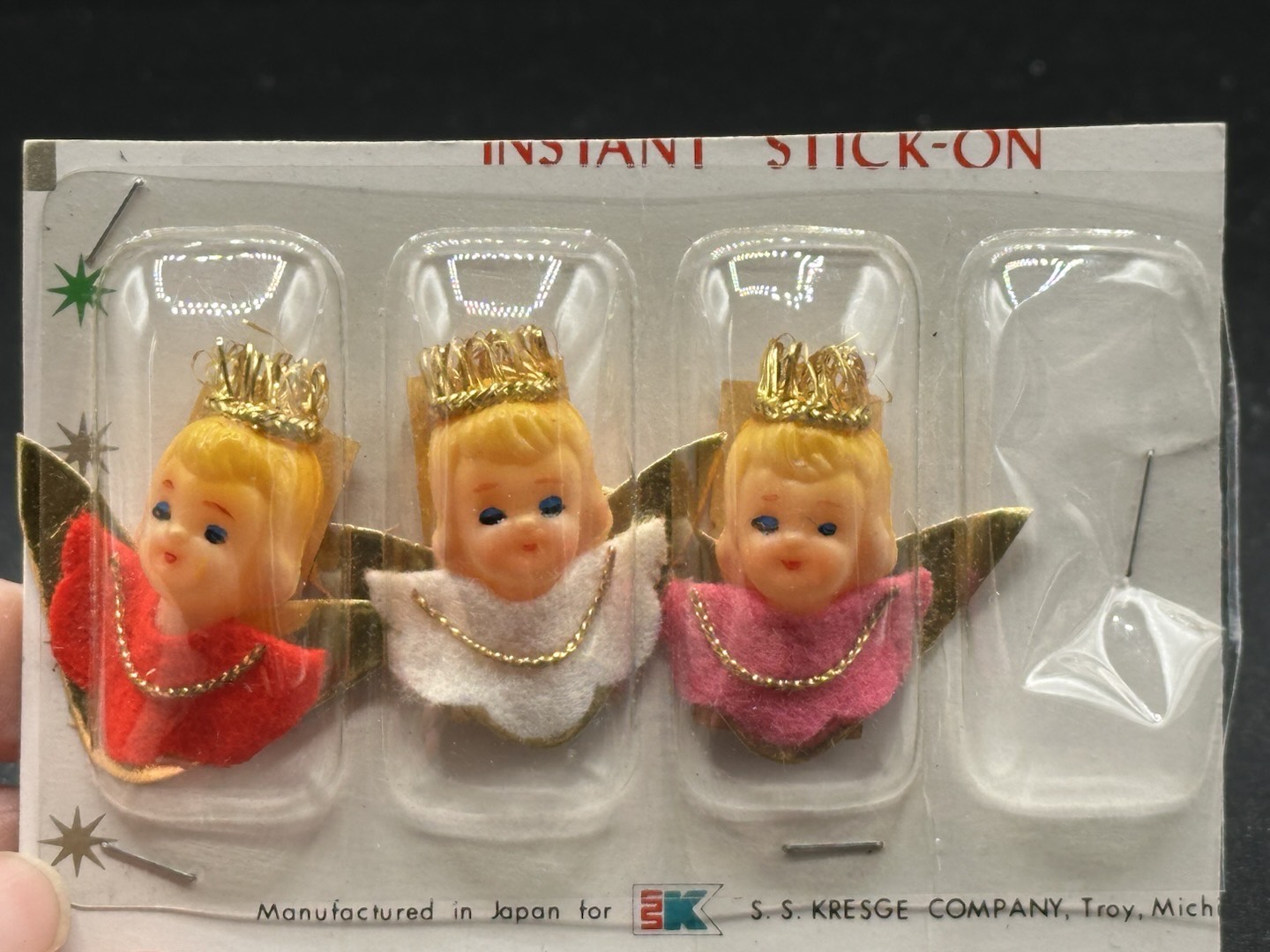Vintage Stick On Angel Ornaments S. S. Kresge Company