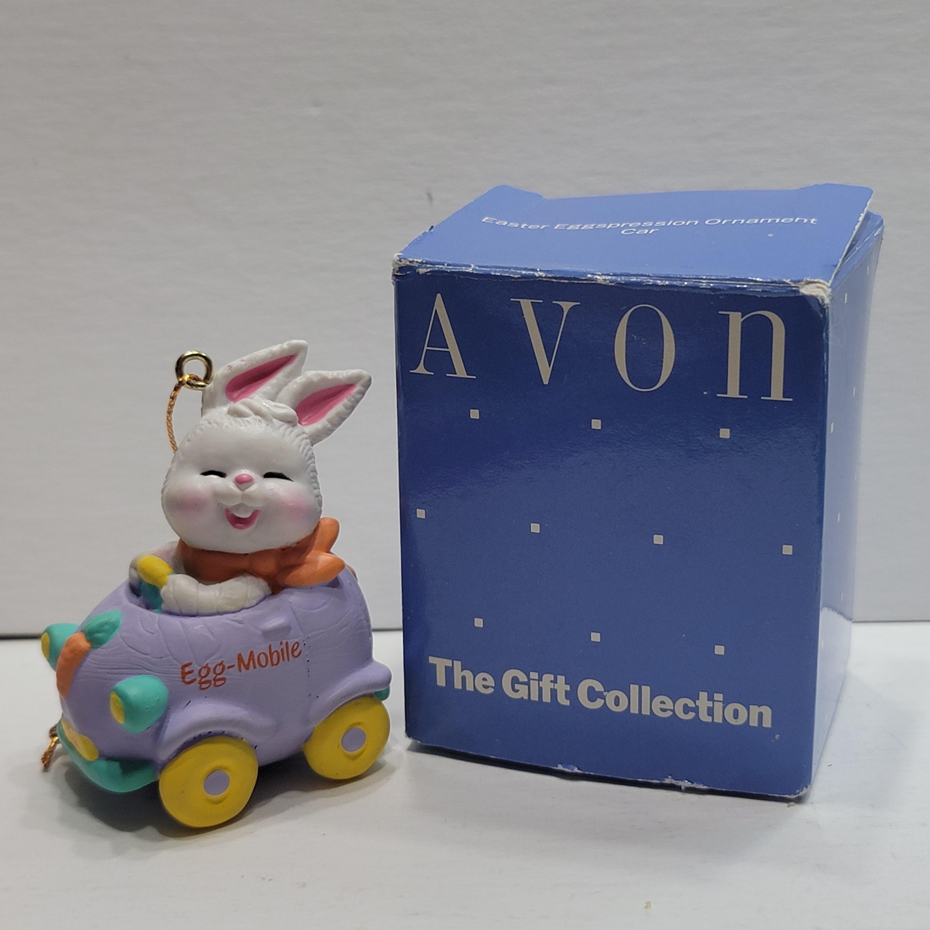 Vintage Avon Easter Bunny Egg-Mobile Ornament with Box