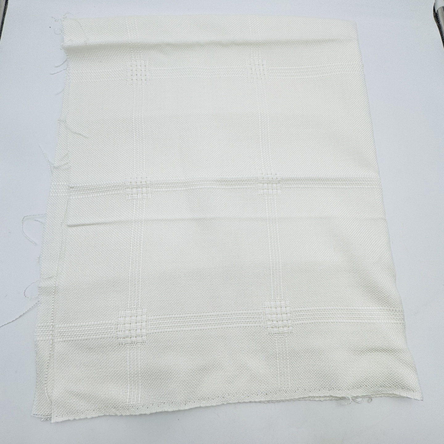 Linen Cross Stitch Fabric Table Cloth 38x38”Cream