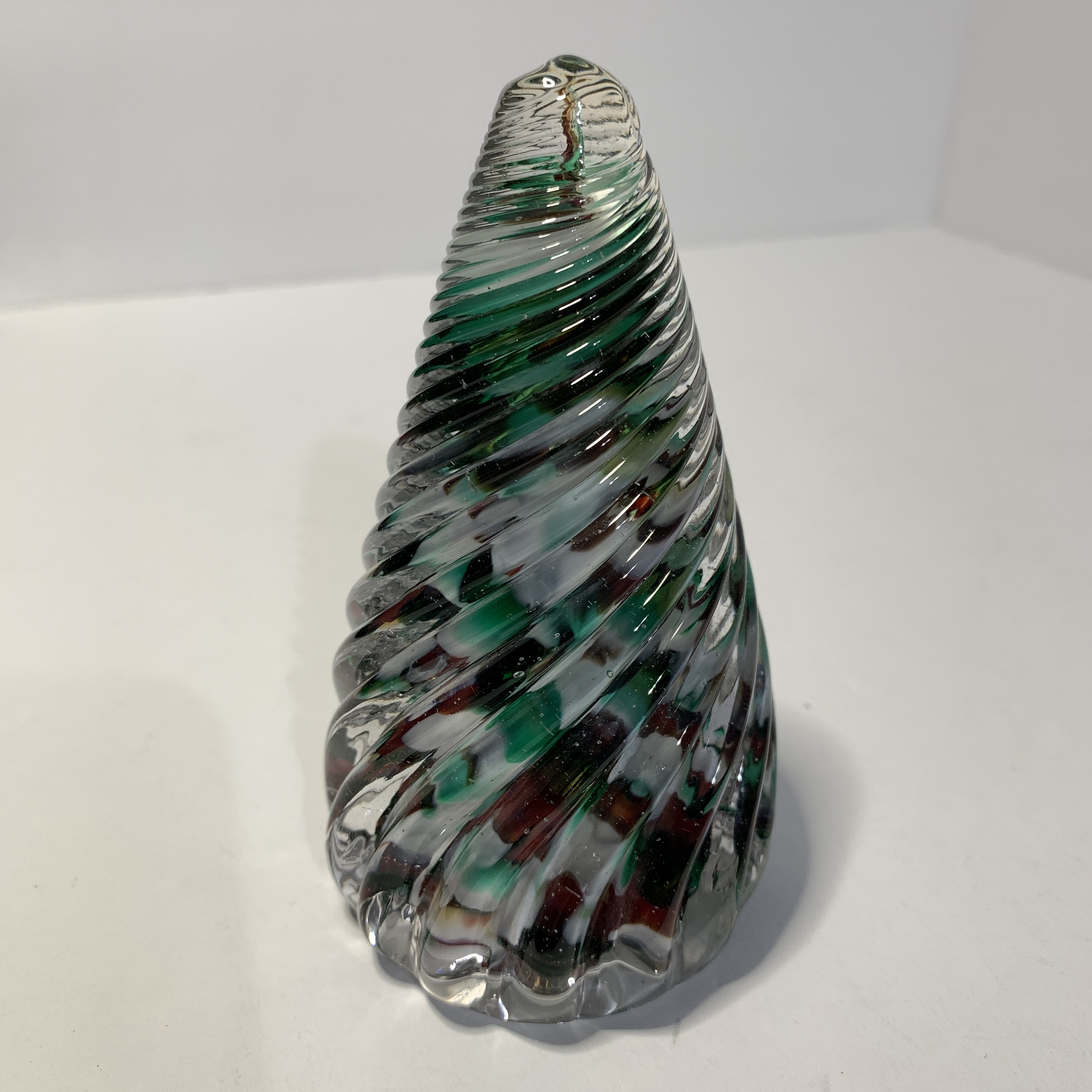 Cone Shaped Twisted Paperweight Signed