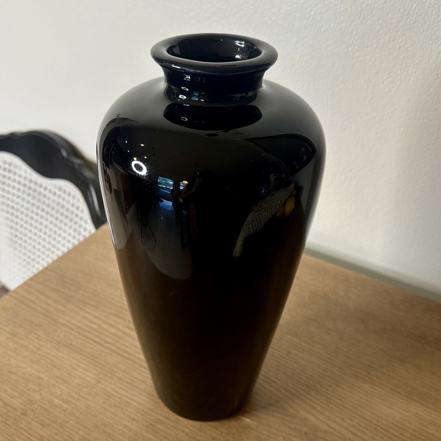 Vintage Harris Potteries Chicago Black Ceramic Vase