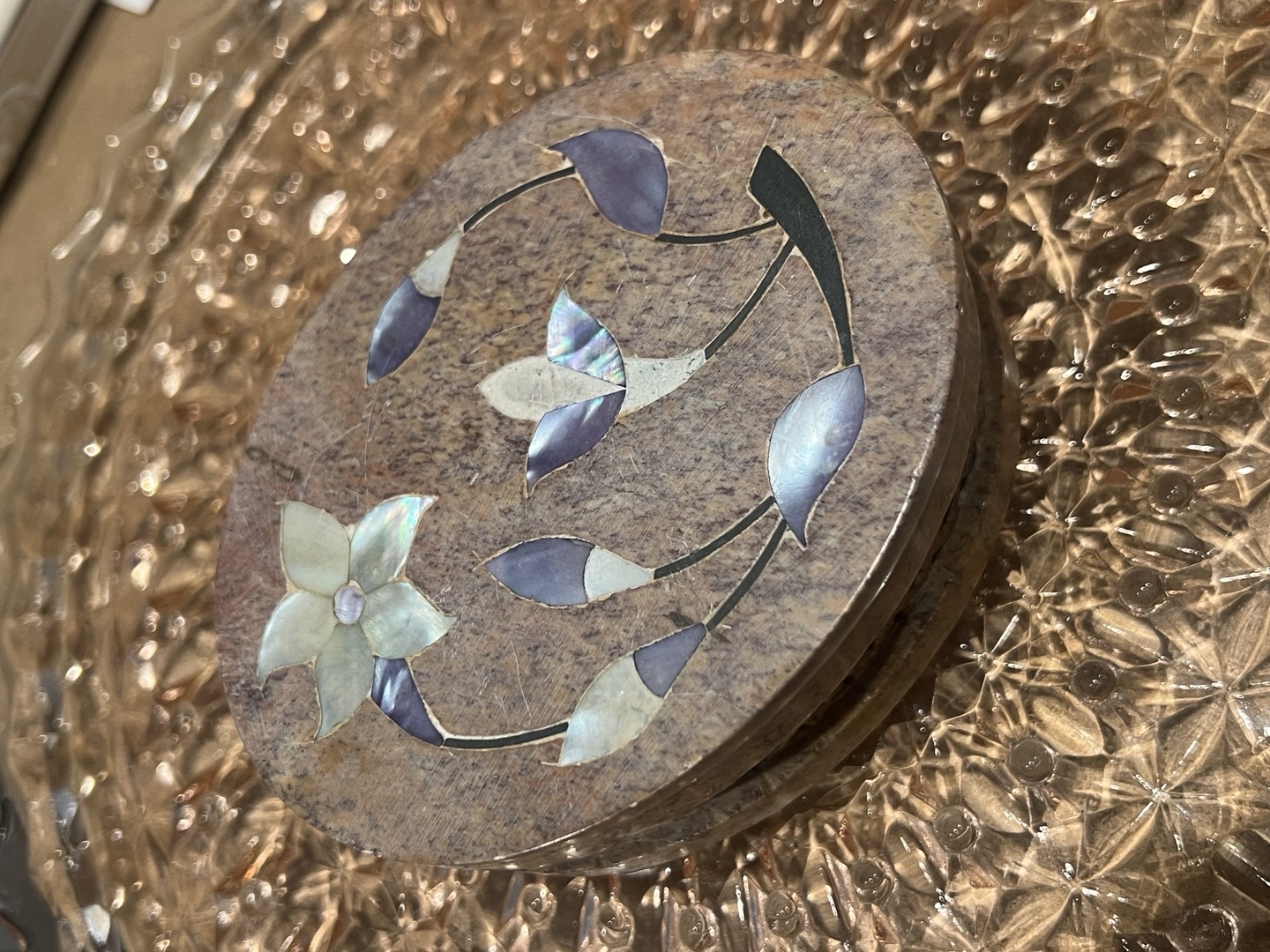 Beautiful Sandstone Shell Inlay Details. Trinket Box Hand Carved Made ...