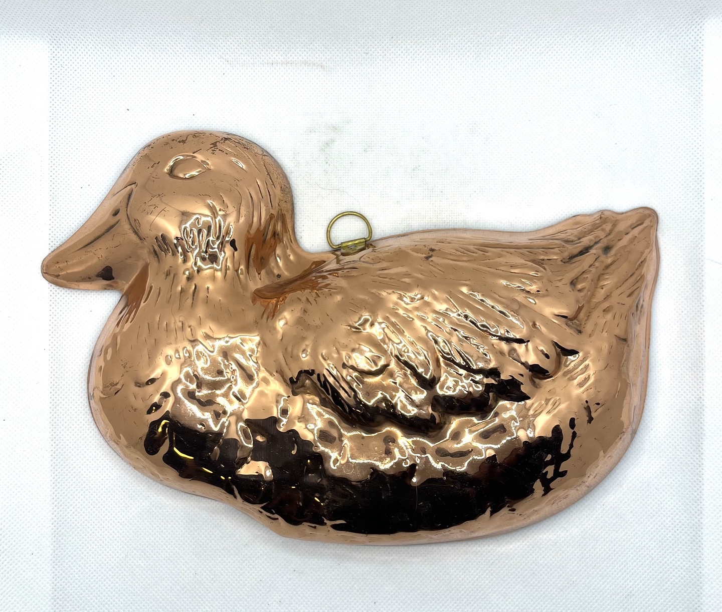 Vintage Copper Tin Lined Gelatin Duck Mold Wall Hanging Kitchen Decor