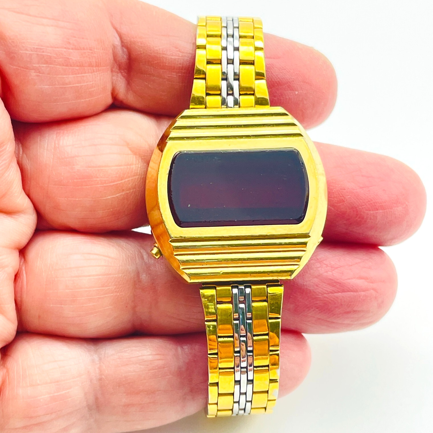 BULOVA Computron Digital Watch Mixed Metal Tones READ 17831