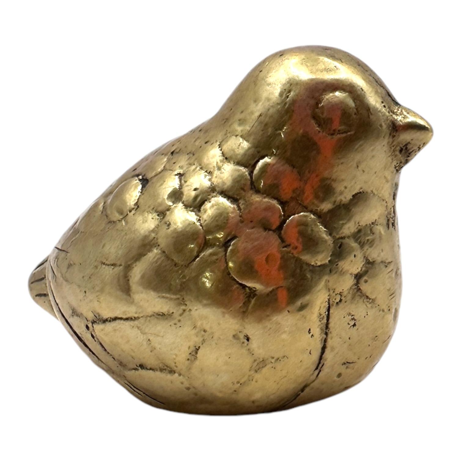 Vintage Brass Bird Sparrow Figurine Paperweight Made in Canada