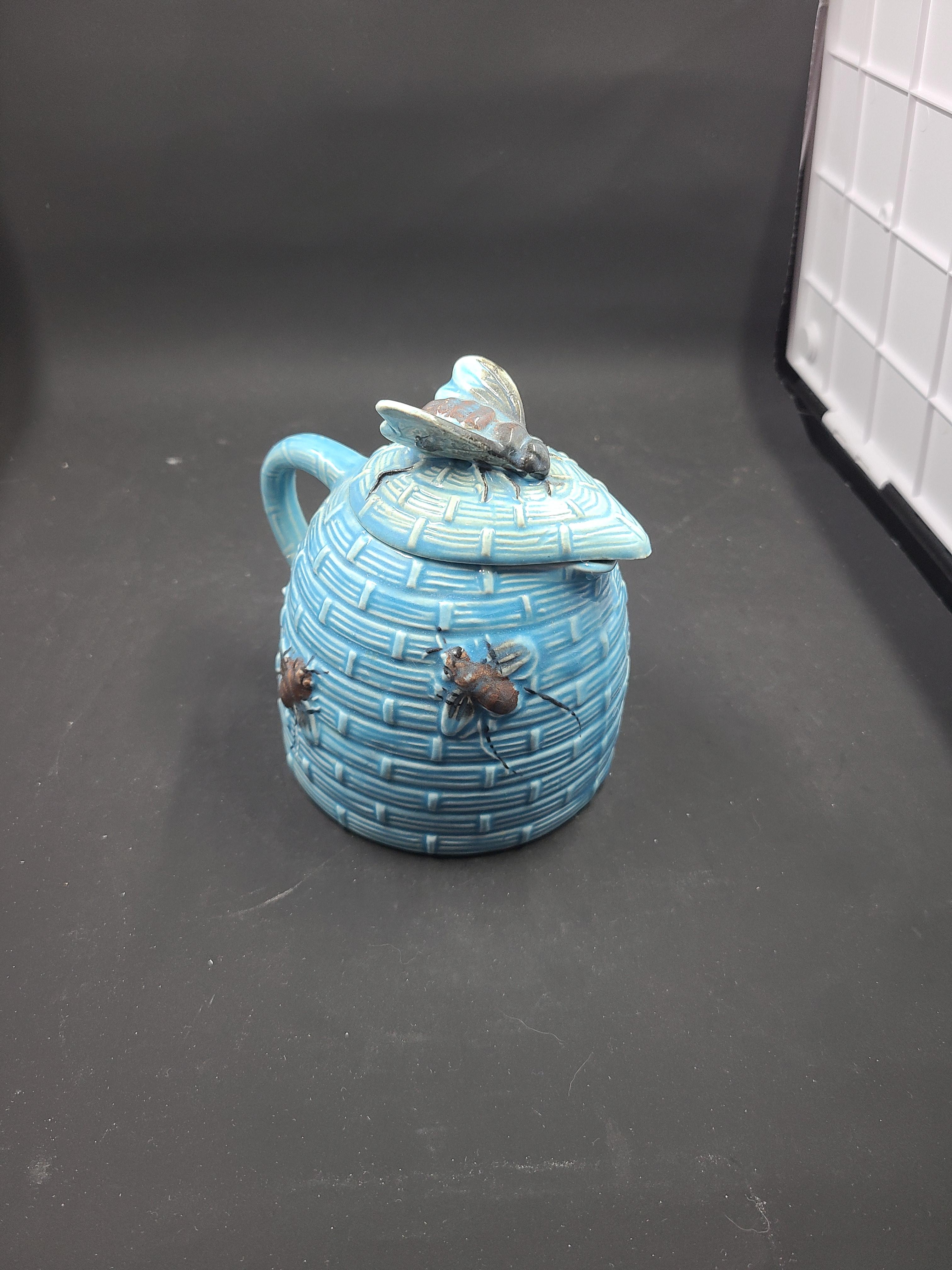 Vintage Blue Honey Pot