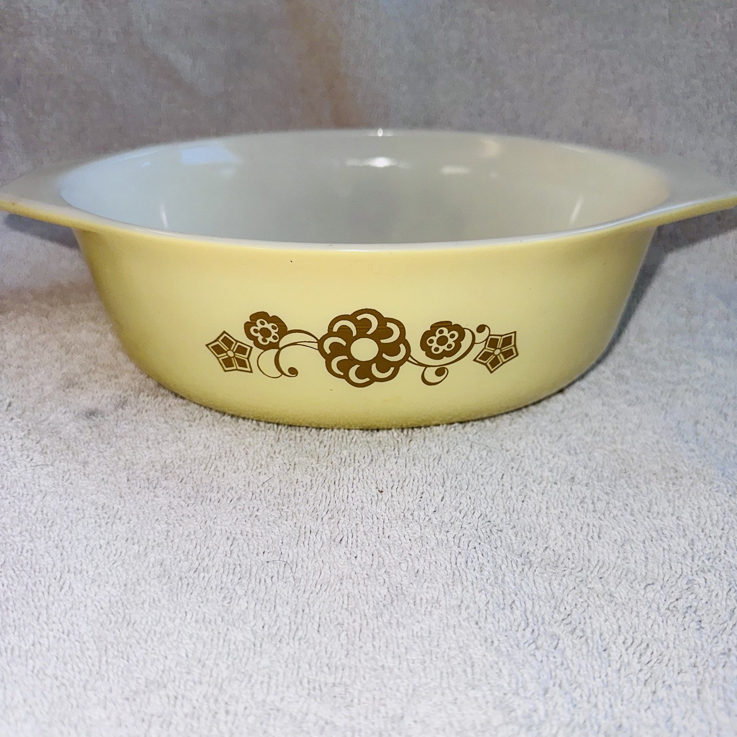 Vintage 1973 Pyrex Kim Chee Yellow Promotional Oval 1 1/2 Qt Casserole ...