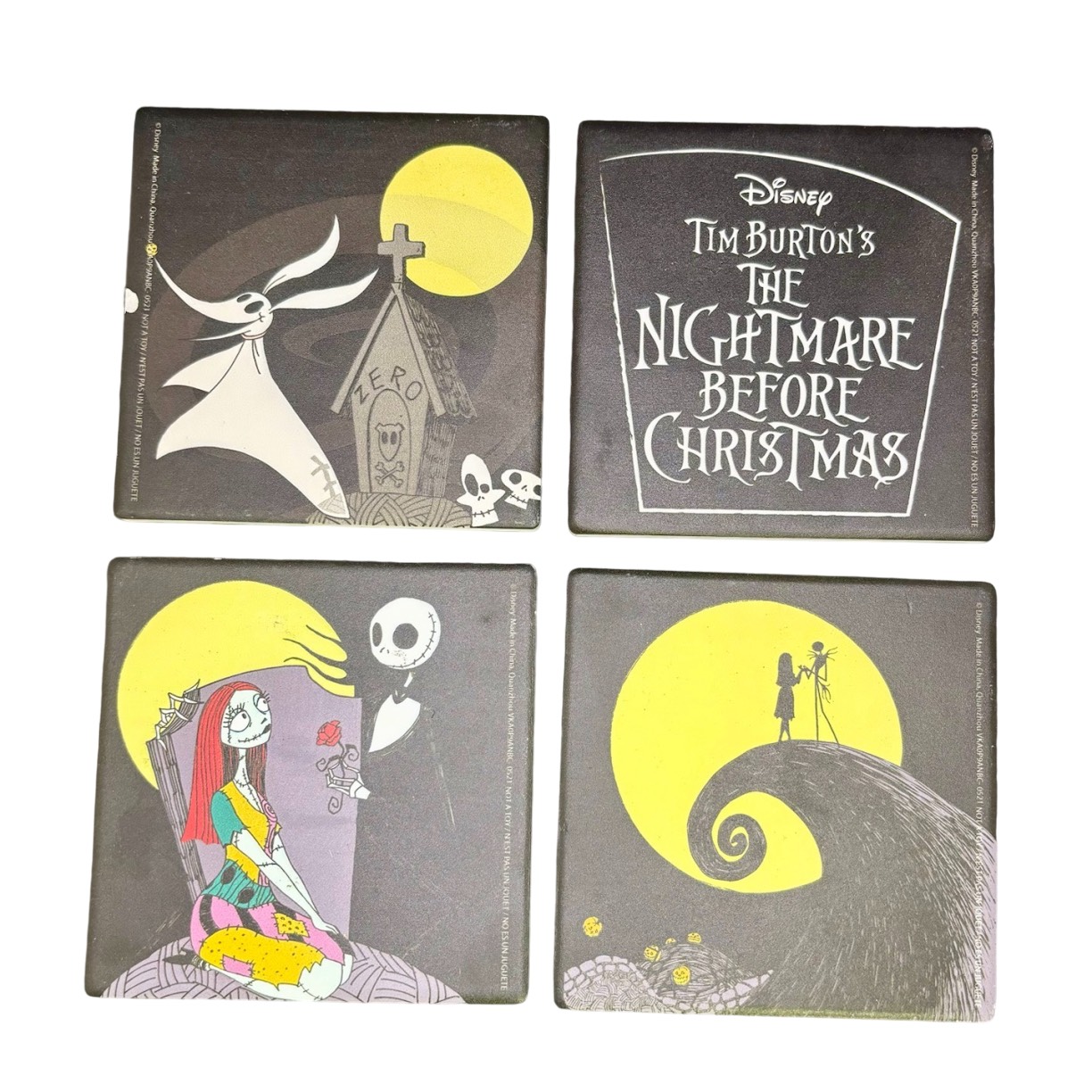 Nightmare Before Christmas Jack Skellington Set Of 4 Ceramic Coasters ...