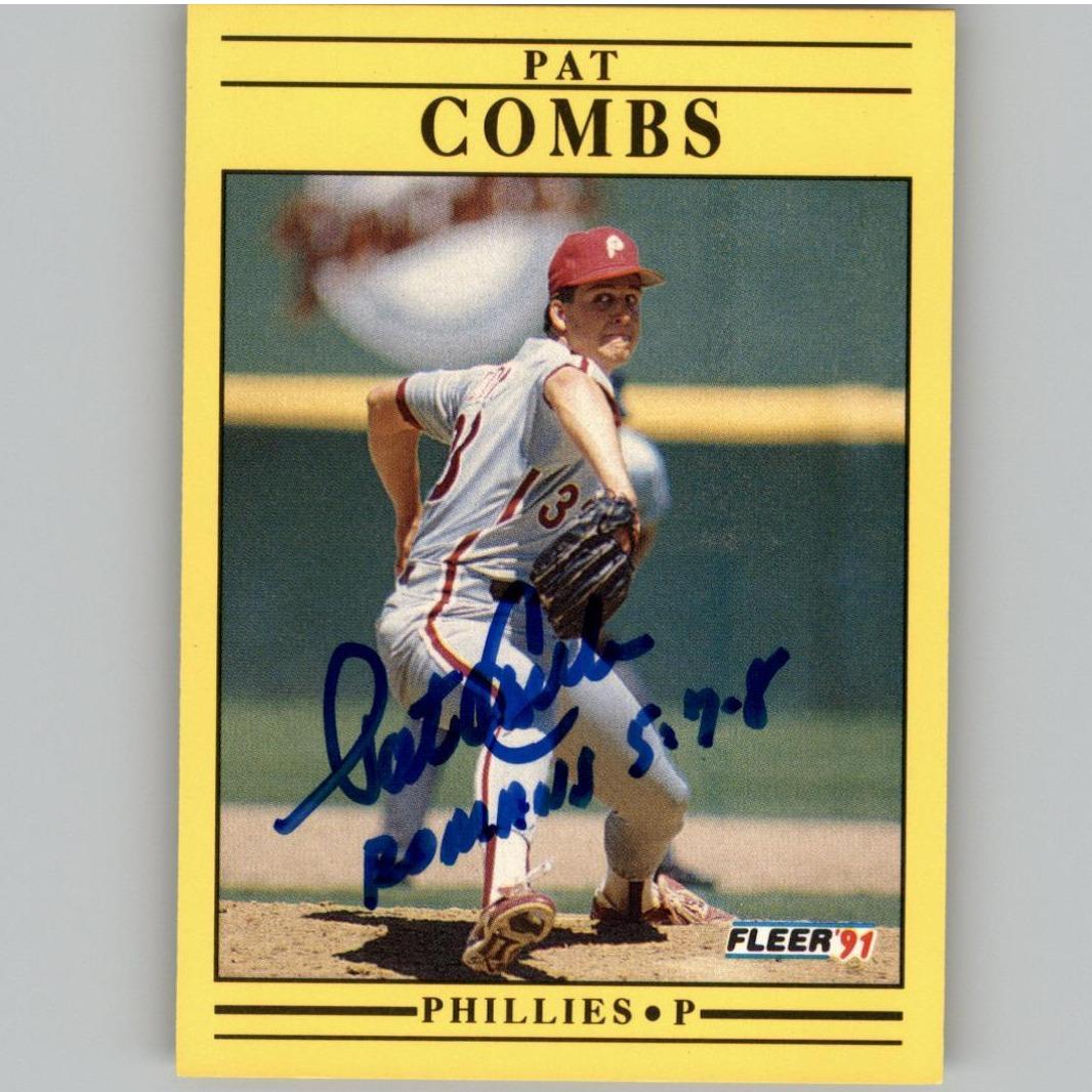 Pat Combs Signed Philadelphia Phillies 1991 Fleer Baseball Card #392