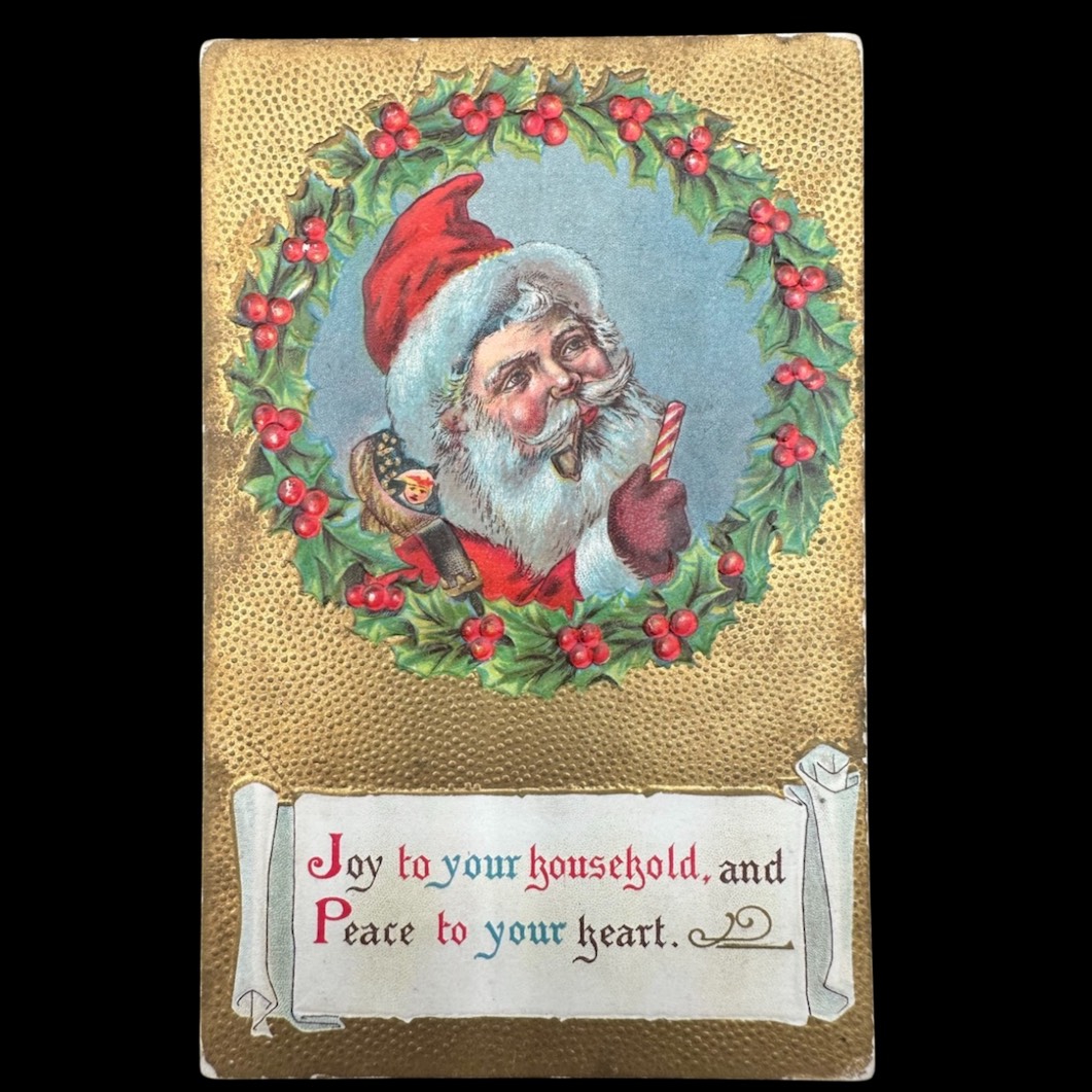 Kitschy SANTA + White Red Antique/Vintage Winter Holiday Christmas ...