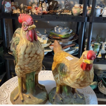 2 Rooster And Hen Made In Japan