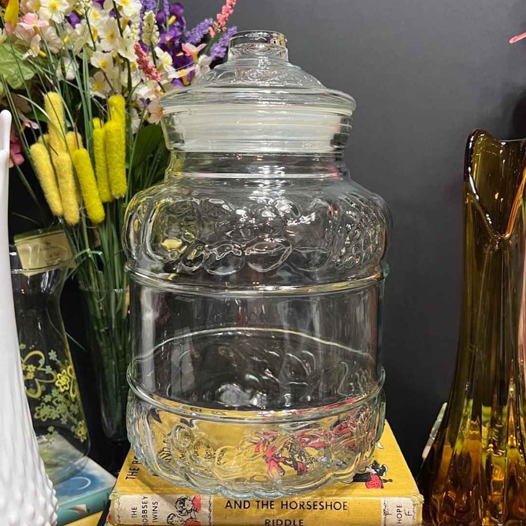MARKDOWN! Glass Canister Fruit Made In Indonesia Heavy & Large, Small ...