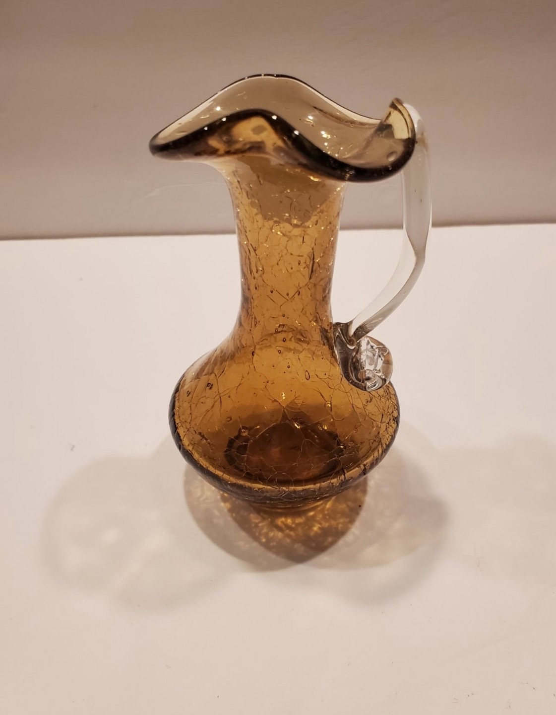 MCM Amber Crackle Vase