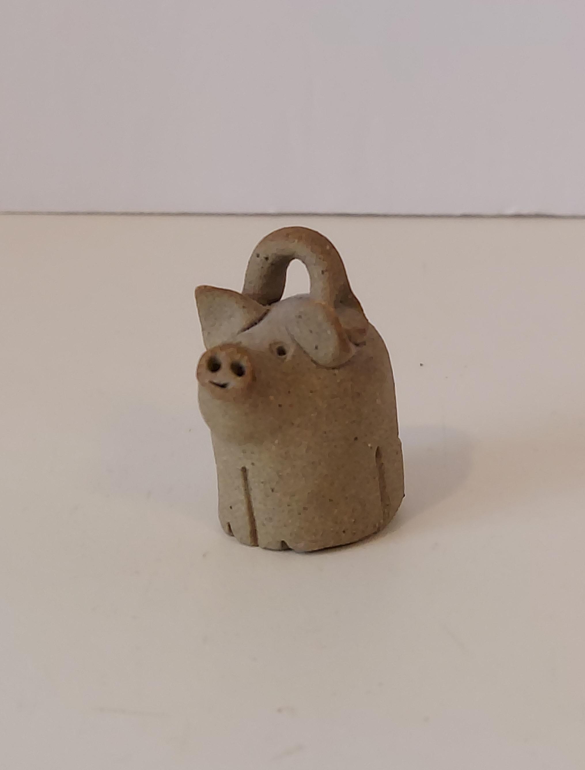 Handmade Ceramic Pig Figurine Whistle