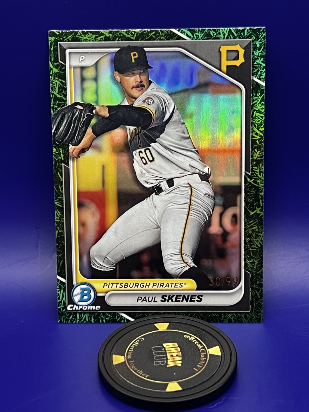Paul Skenes 24 Bowman Chrome Green Grass Refractor #30/99