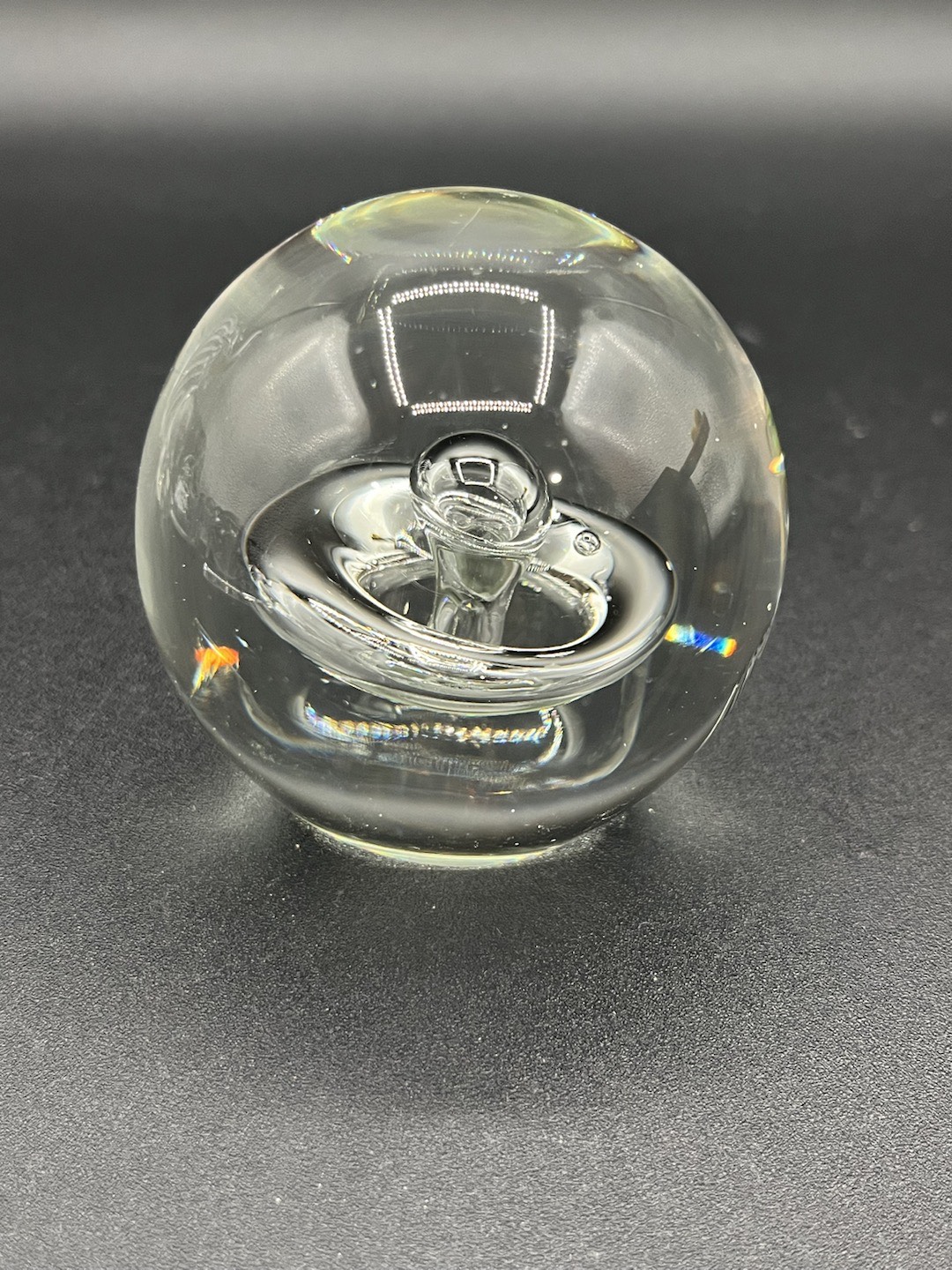 #20 Clear Saturn Art Glass Paperweight 2.5” 🪐