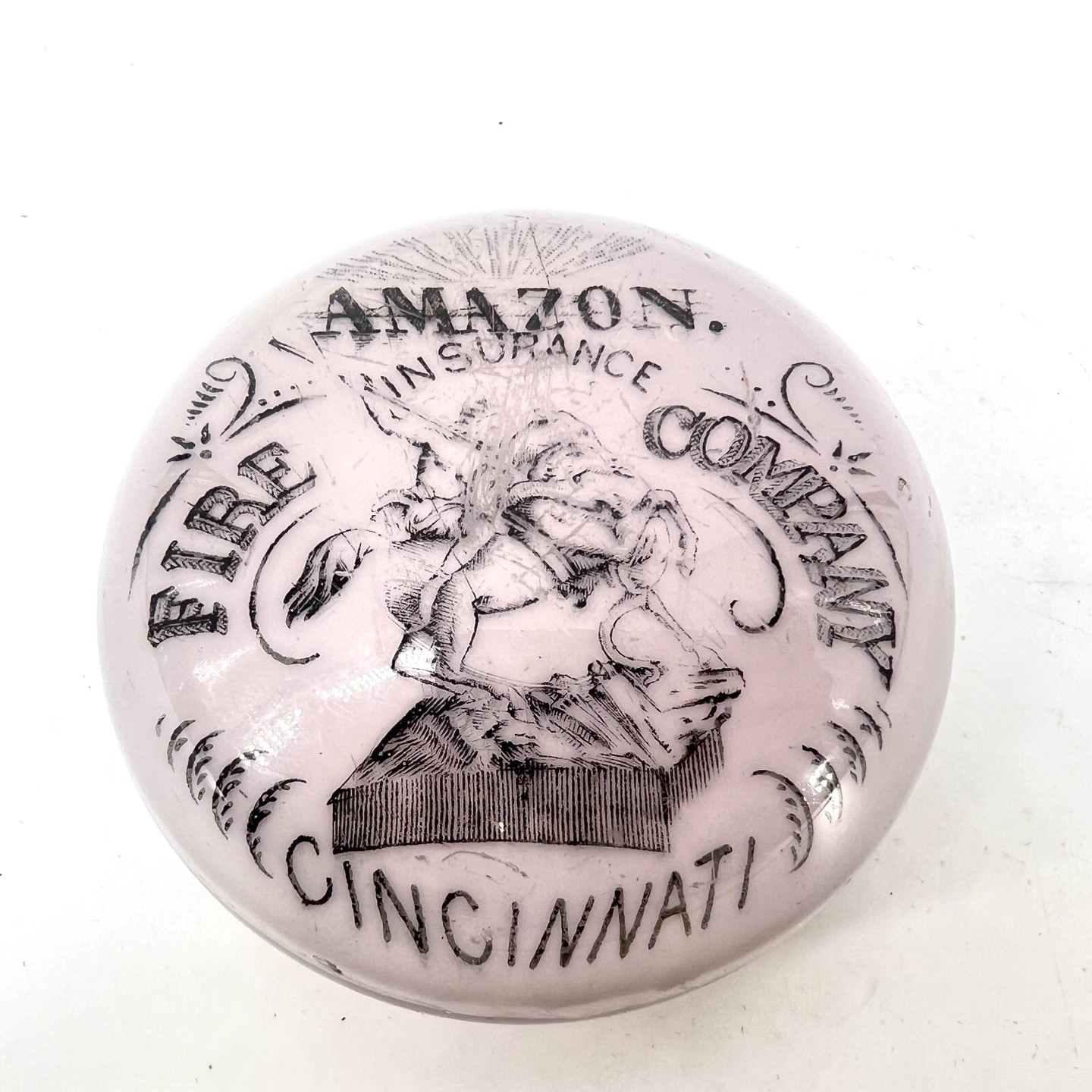 Antique Maxwell Amazon Fire Insurance Company Advertising Paperweight