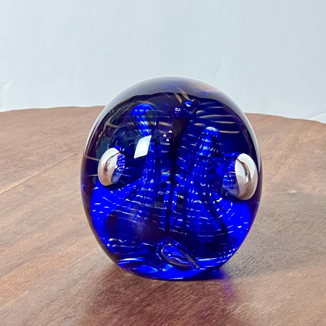 Jim Karg Blue Swirl Paperweight