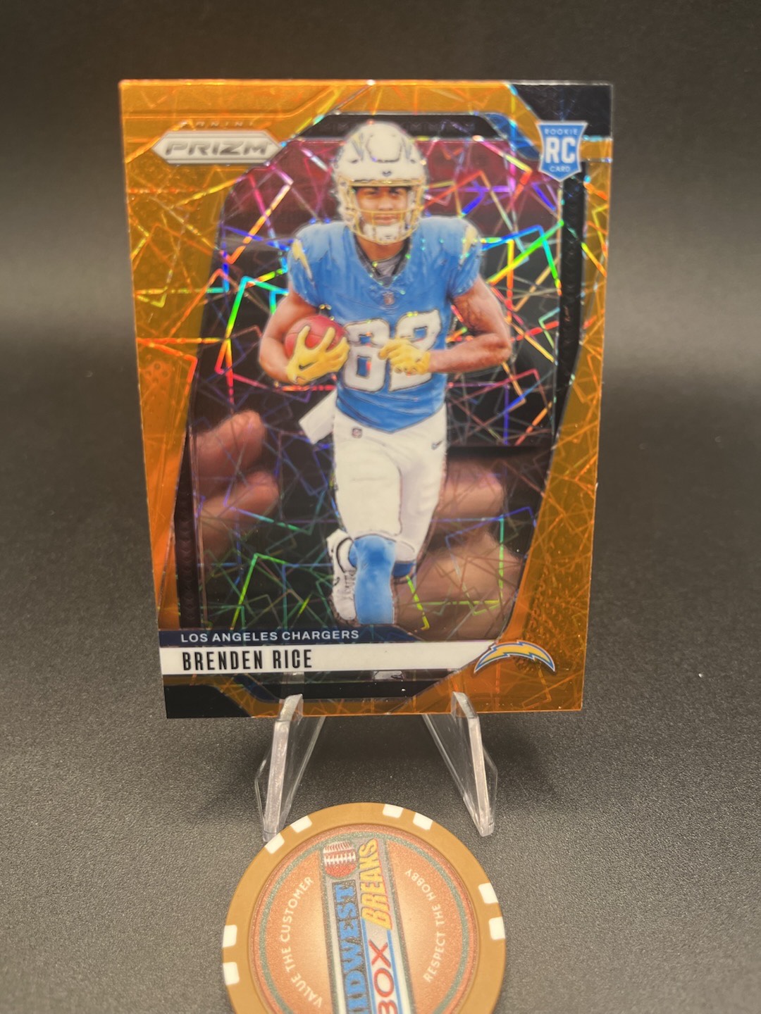 Brendan Rice Orange Lazer 2024 Prizm Los Angeles Chargers