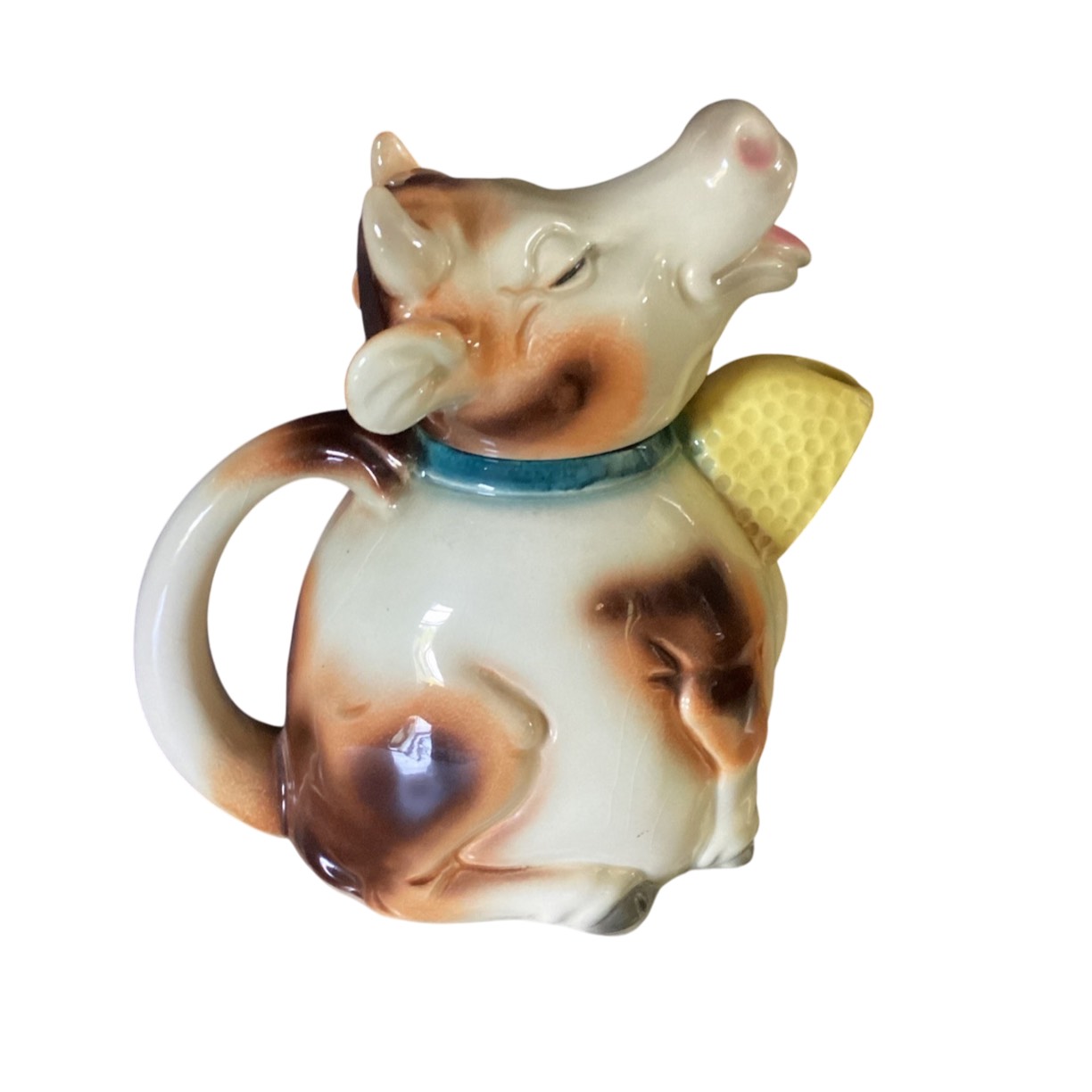 West Germany Vintage Ceramic Cow Teapot By Cortendorf
