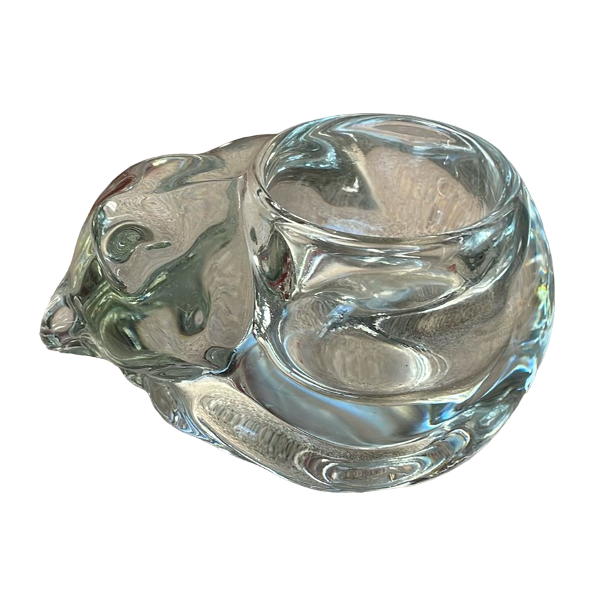 #1 - Indiana Glass Sleeping Cat Votive Holder