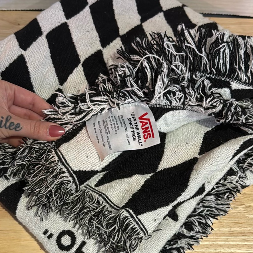 VANS Black And White Throw Blanket