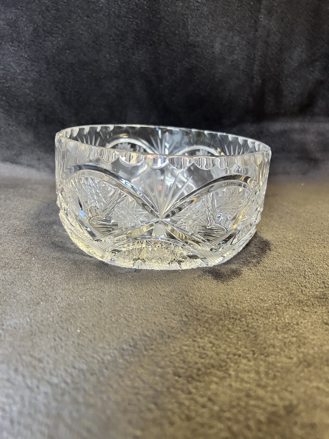 Rogaska Crystal Bowl Deep Cut Frosted Patterns Exquisite Piece Made In ...